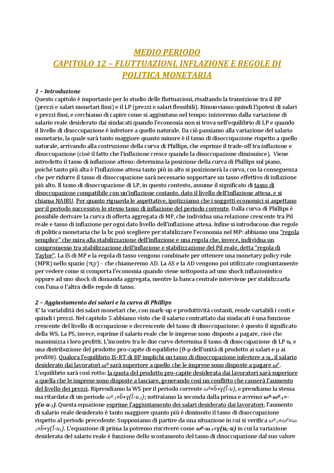 Macroeconomia Prof Boitani Appunti Di Macroeconomia Docsity