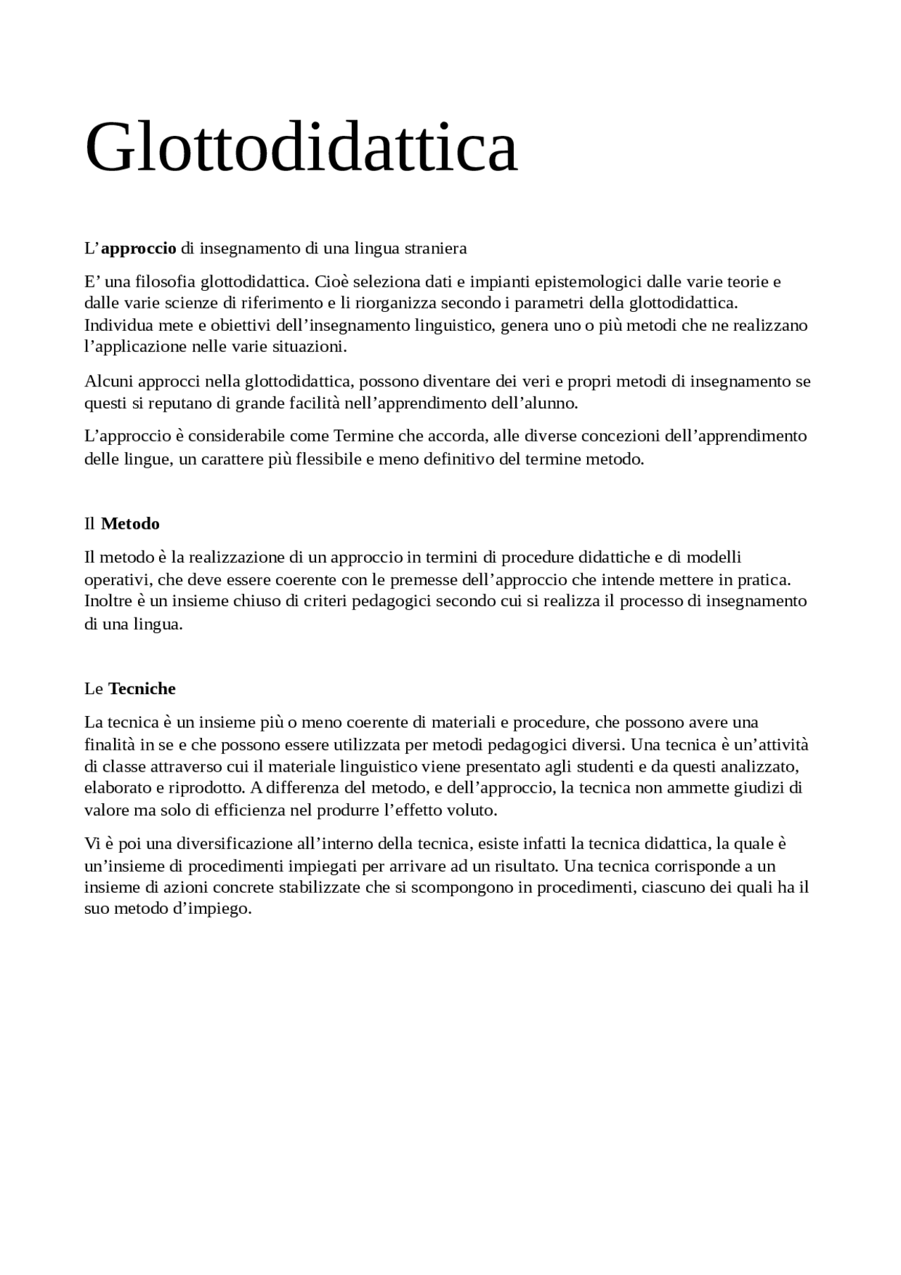 Glottodidattica Appunti E Schemi Appunti Di Letteratura Docsity