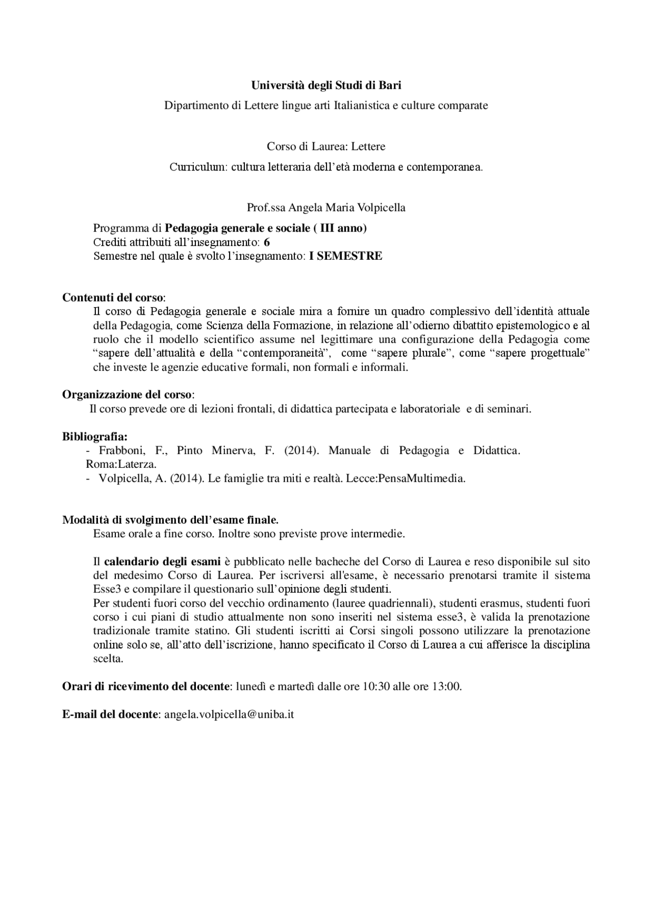 Manuale Di Pedagogia Docsity