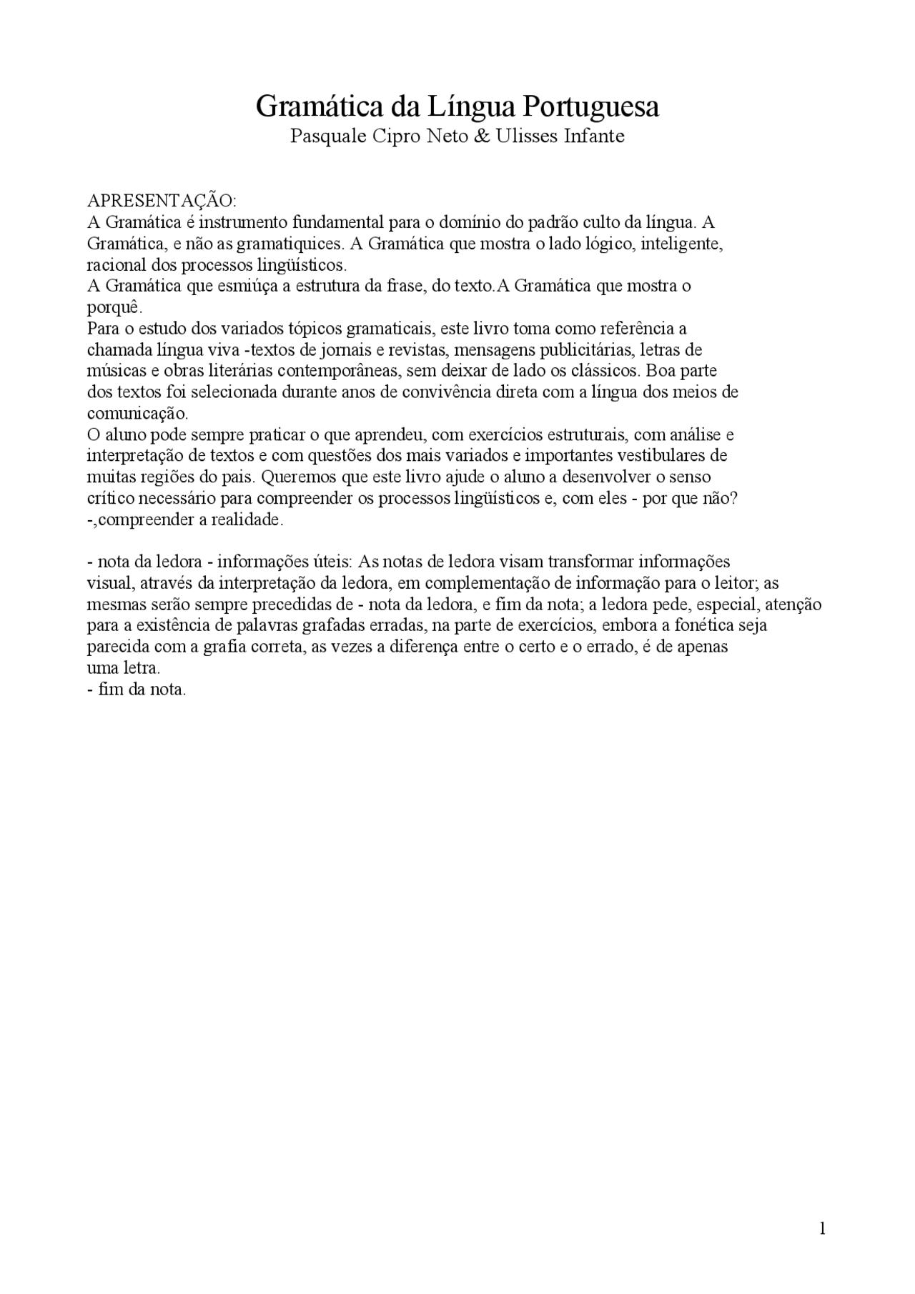 Gramática Normativa com Gramática Descritiva da Língua Portuguesa - Docsity