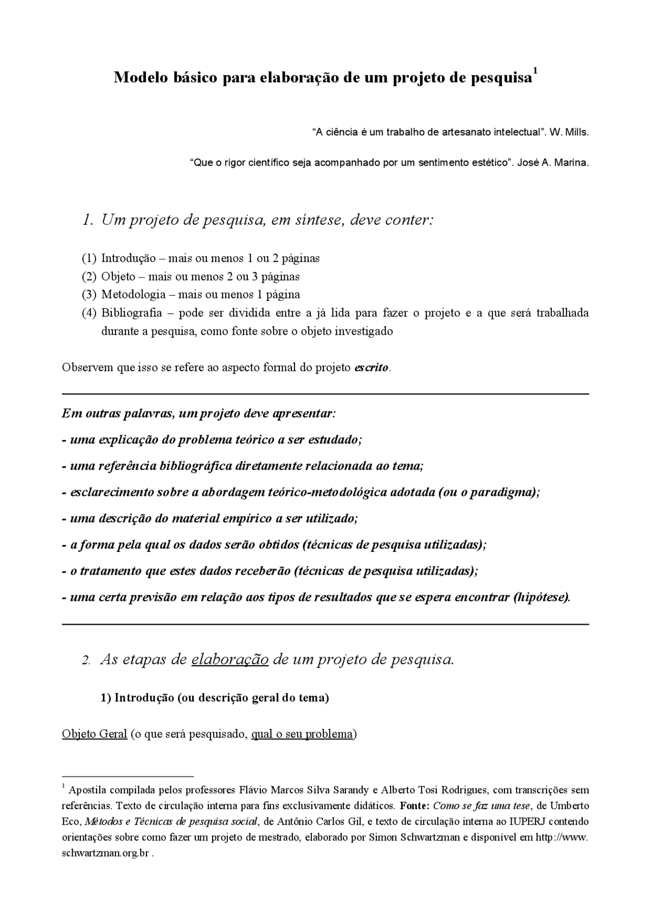 Como Fazer Projeto De Pesquisa Docsity