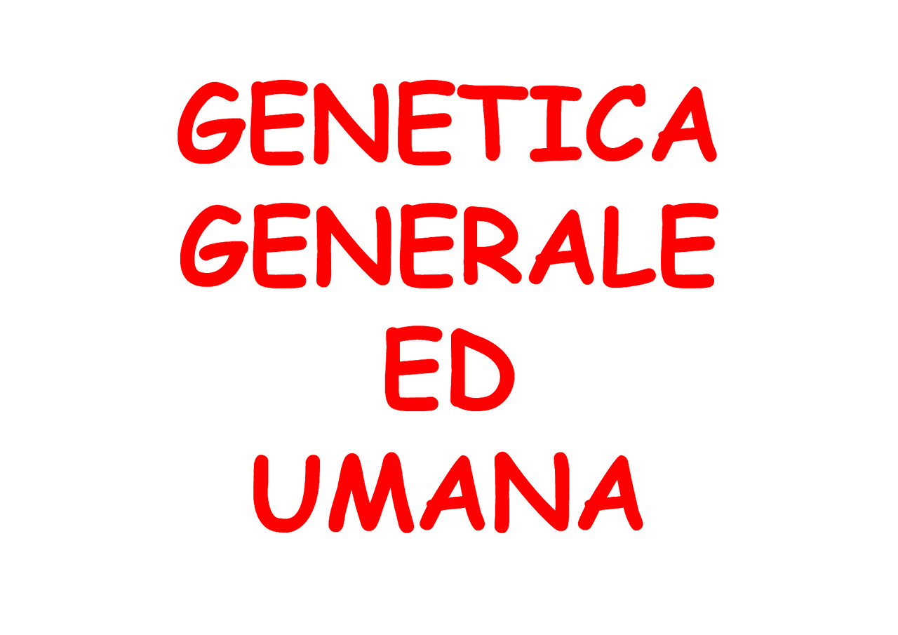 Lezione Di Genetica Umana Docsity