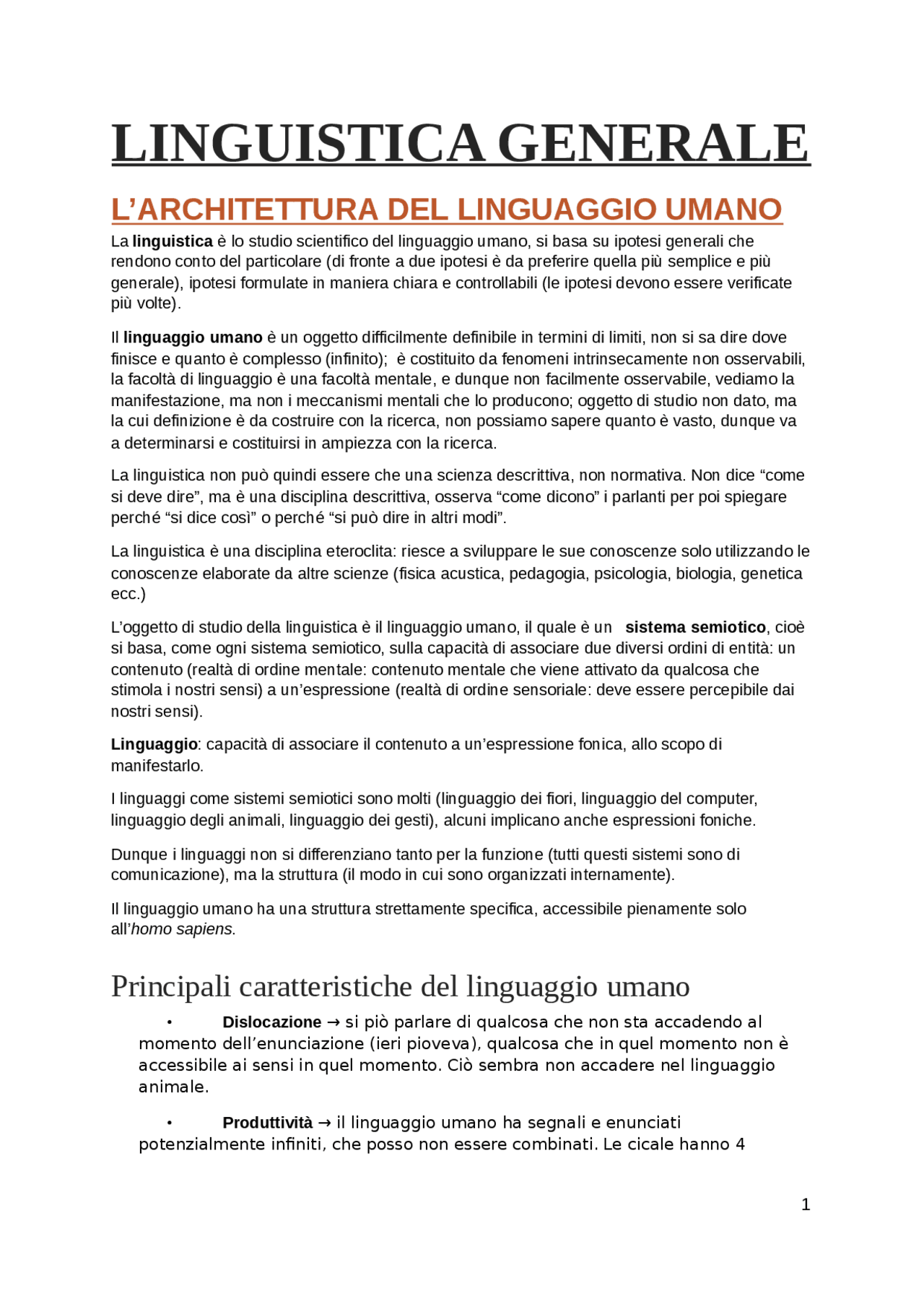 Appunti Linguistica Generale 2016 2017 Prof Scala Moduli 1 2 Docsity