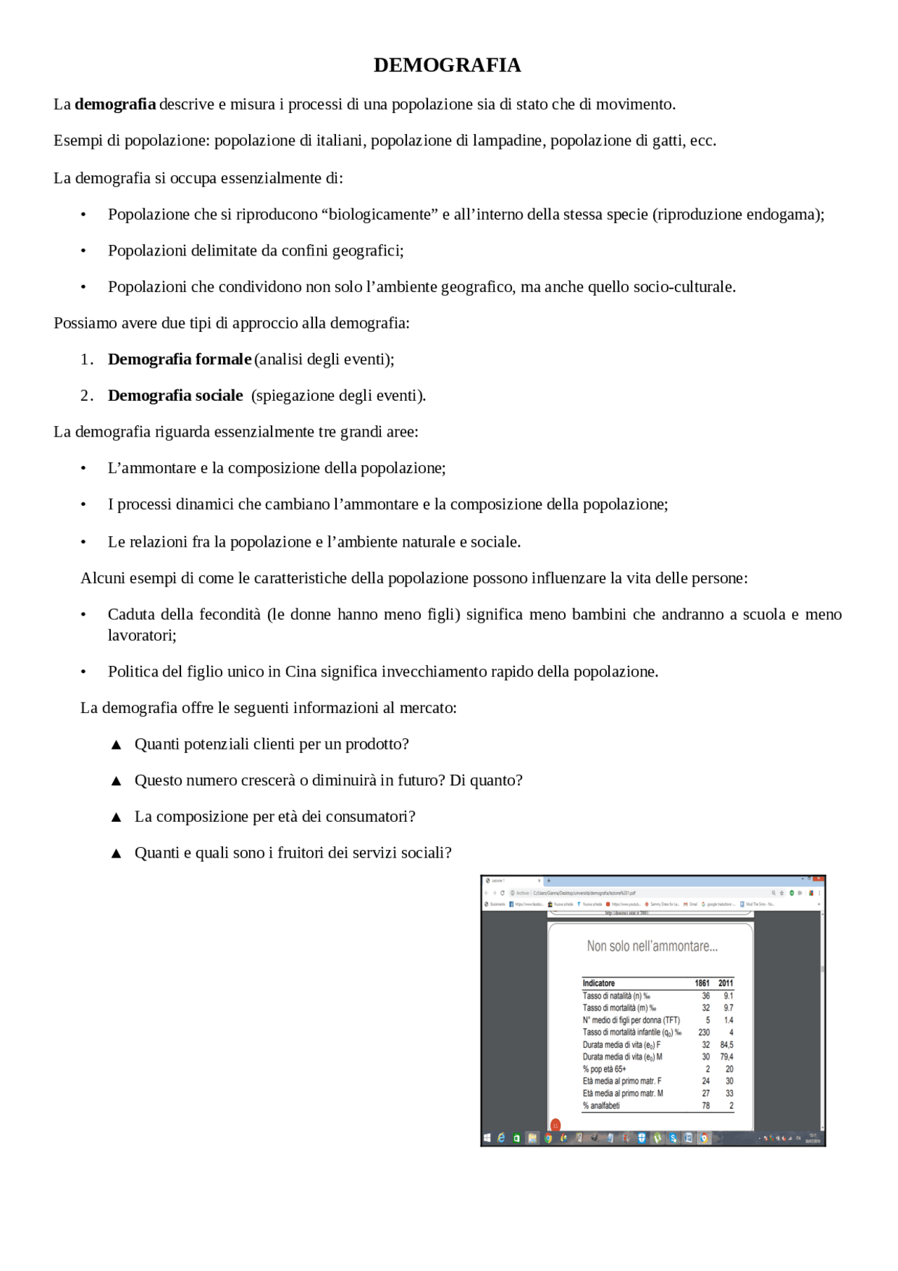 Appunti Di Demografia Prima Parte Docsity