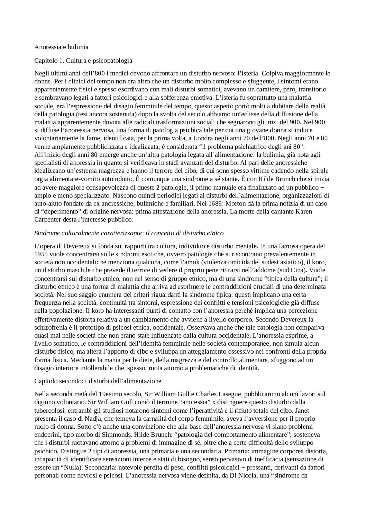 Libro Anoressia E Bulimia Docsity