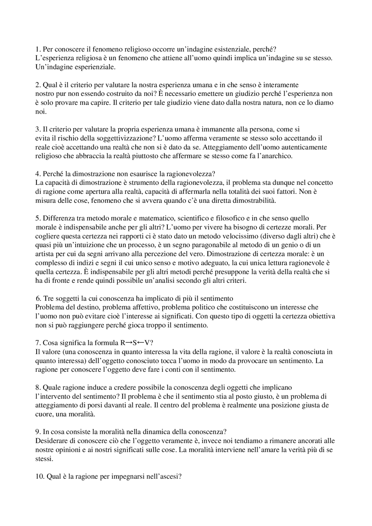 Teologia 1 Julian Carron Docsity