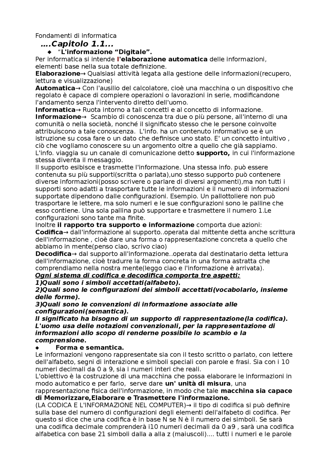 Fondamenti Di Informatica Docsity