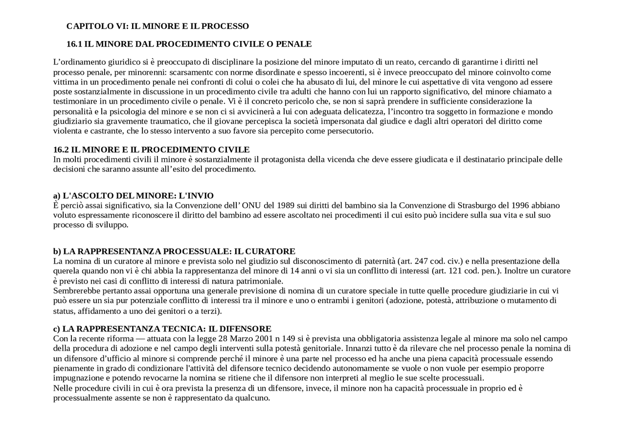 Diritto Minorile E Di Famiglia Docsity