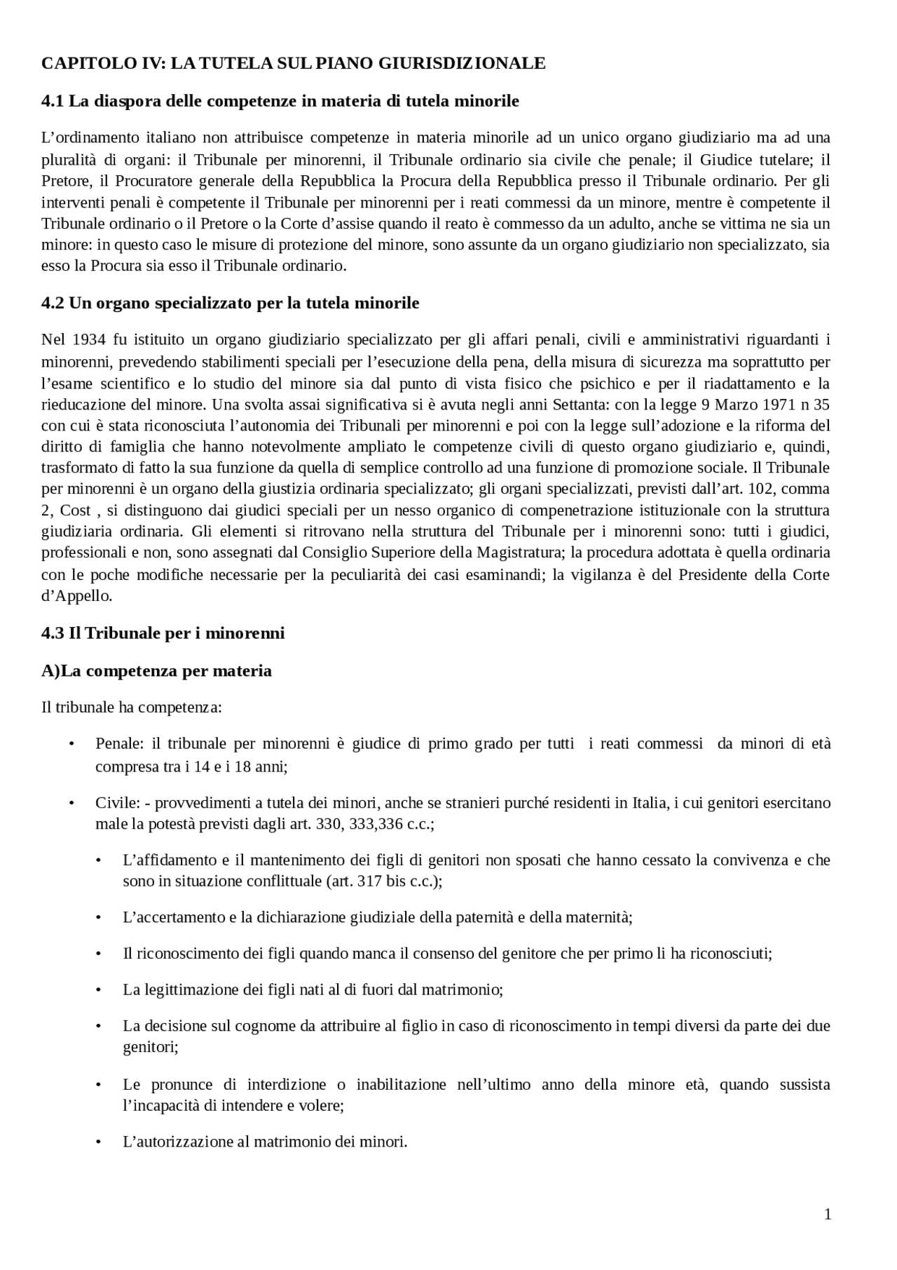 Diritto Minorile E Di Famiglia Docsity