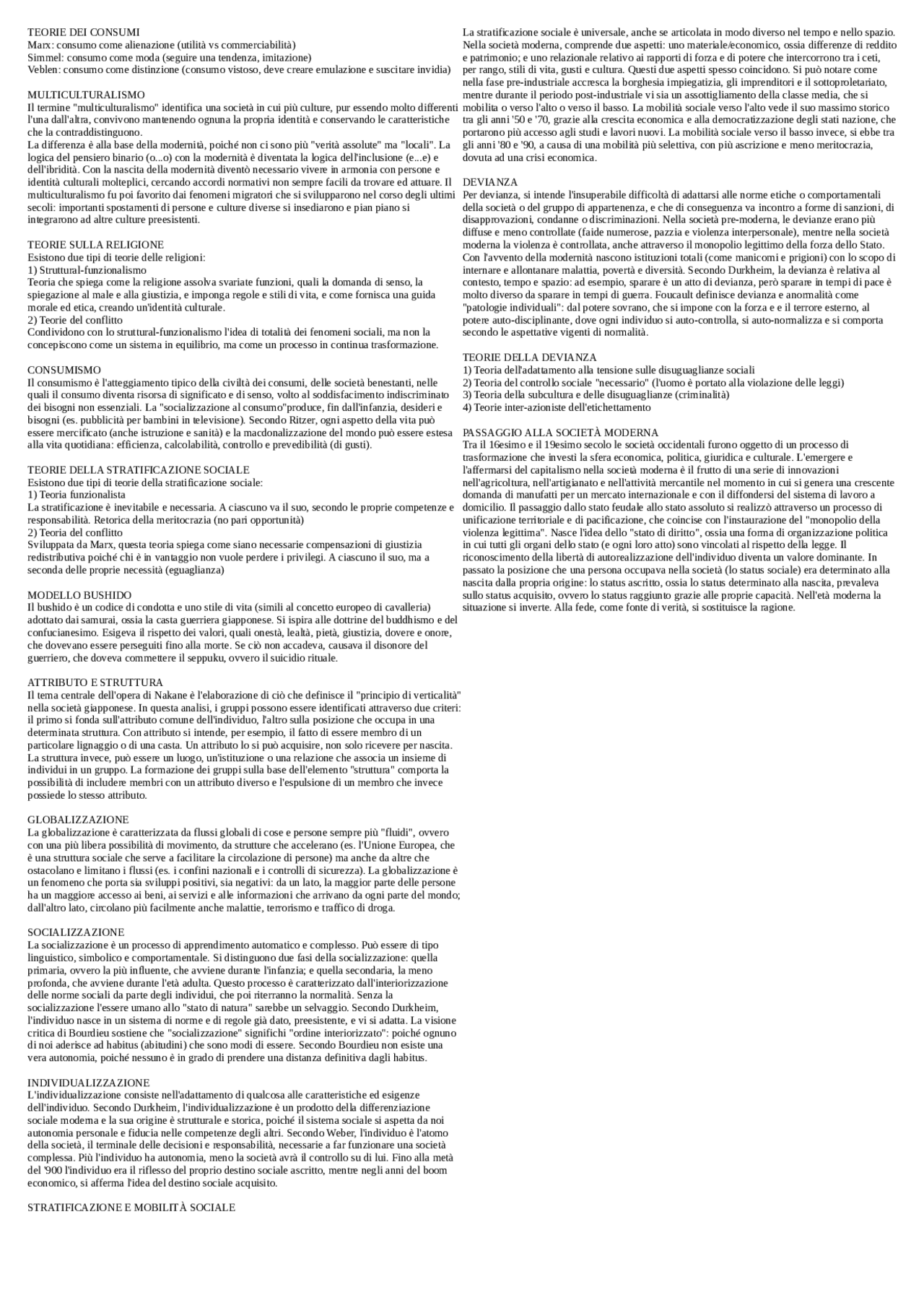 Introduzione alla sociologia di George Ritzer - Docsity