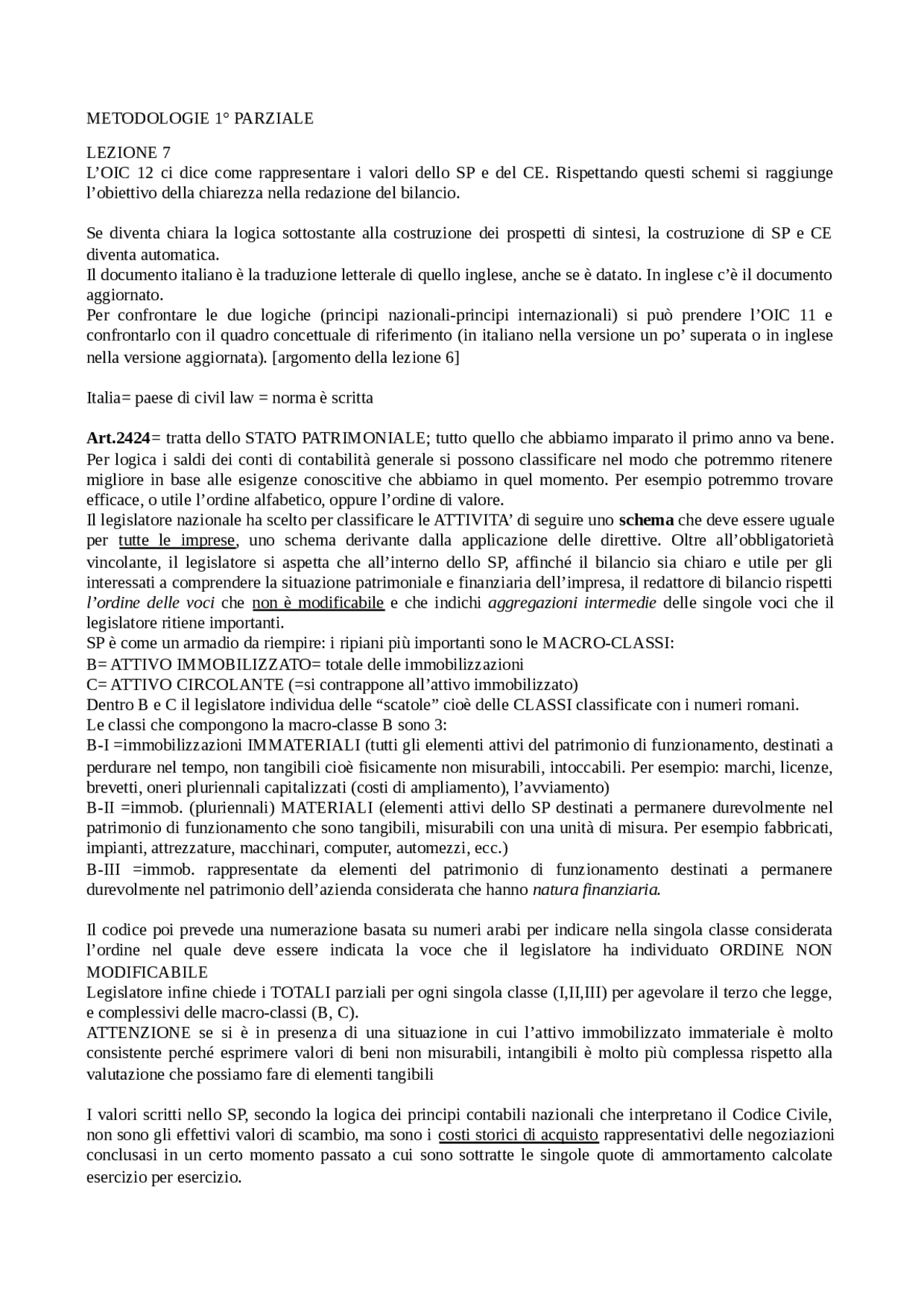 Metodologie Primo Parziale Prof Sottoriva Docsity