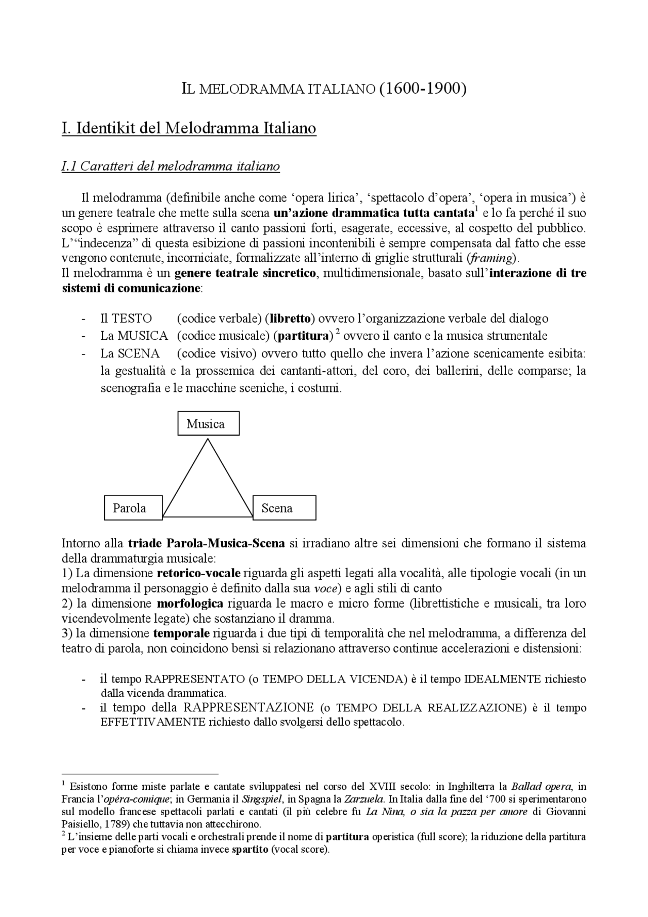 Storia Del Melodramma 1600-1900 | Dispense di Storia Della Musica Moderna E Contemporanea | Docsity