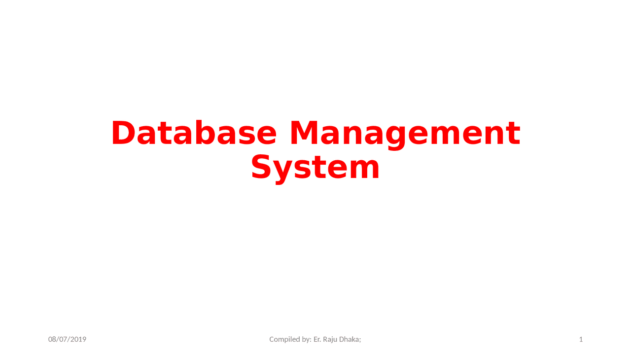 Database Management System Docsity