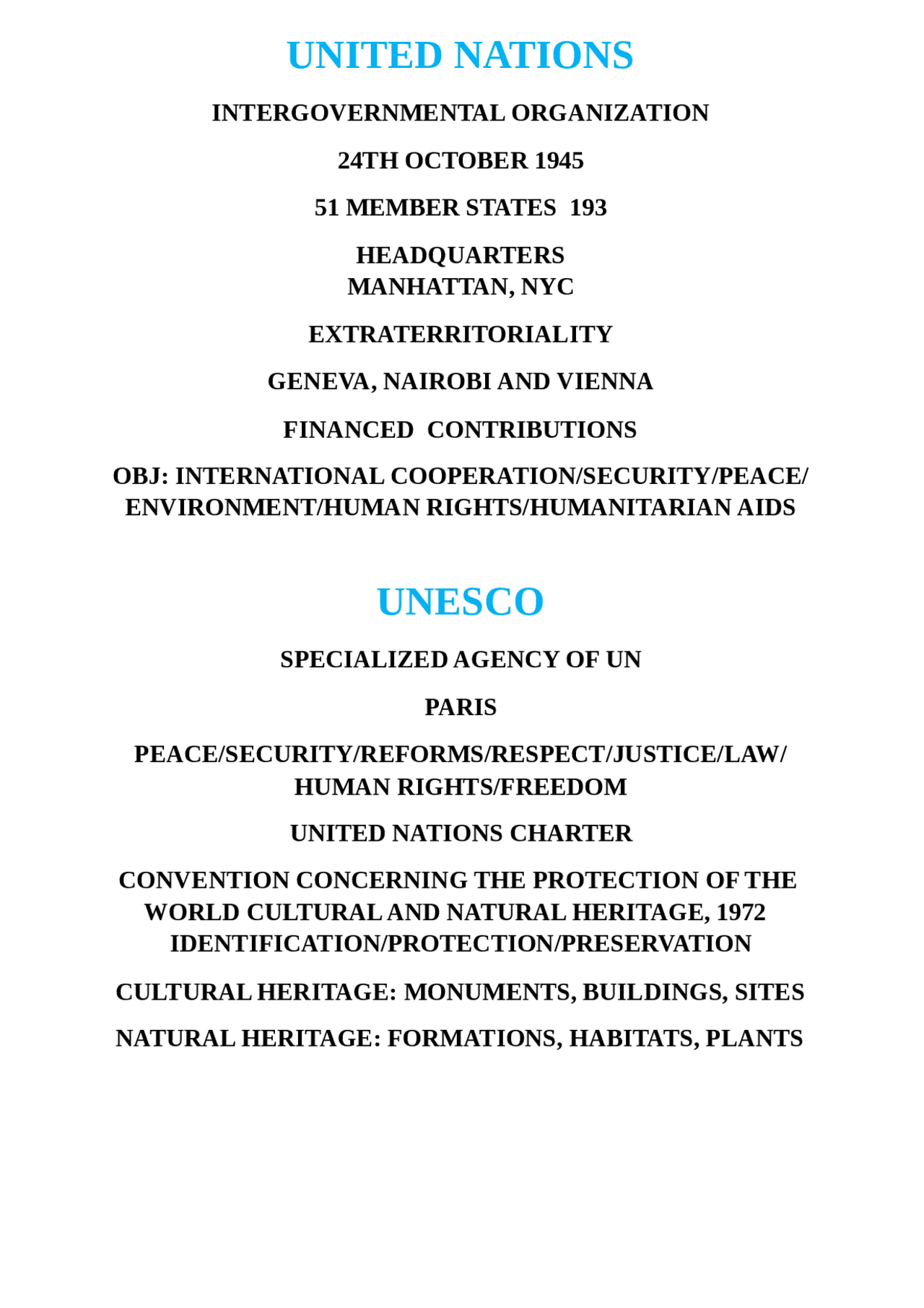 UNITED NATIONS ENGLISH LESSON - Docsity