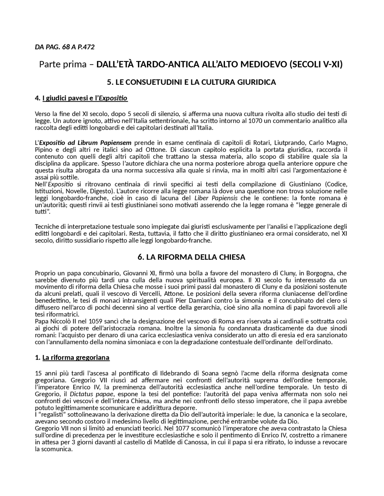 Storia Del Diritto Medioevale E Moderno Docsity