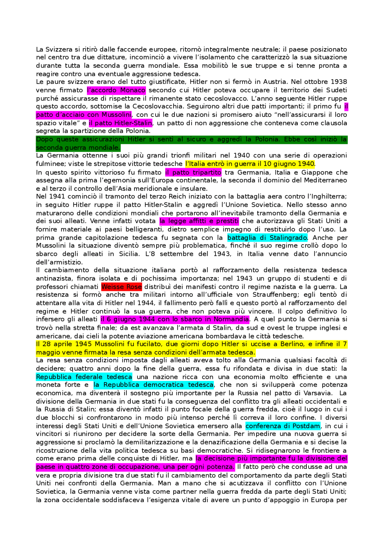 Momenti Di Storia I Paesi Di Lingua Tedesca Docsity
