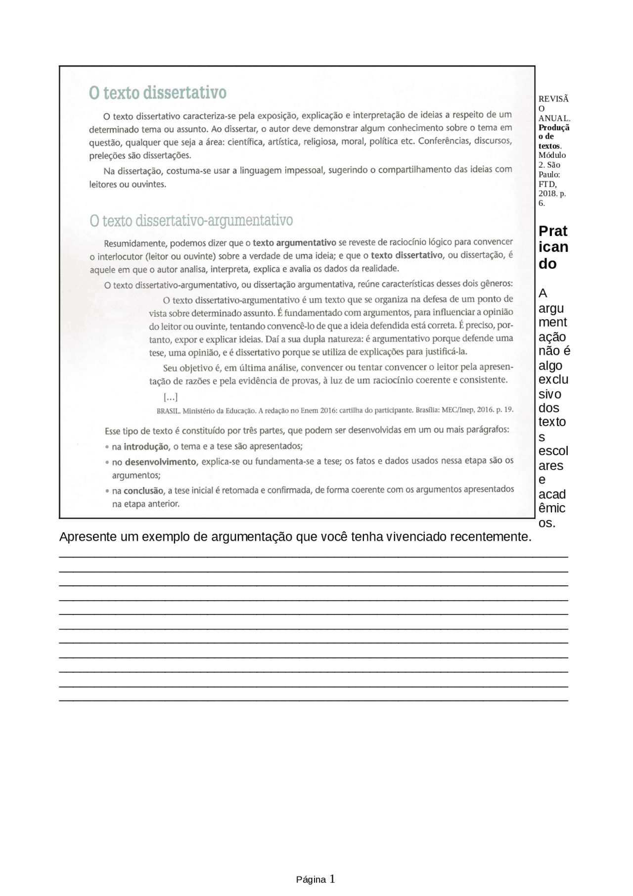 Texto Dissertativo Argumentativo Docsity