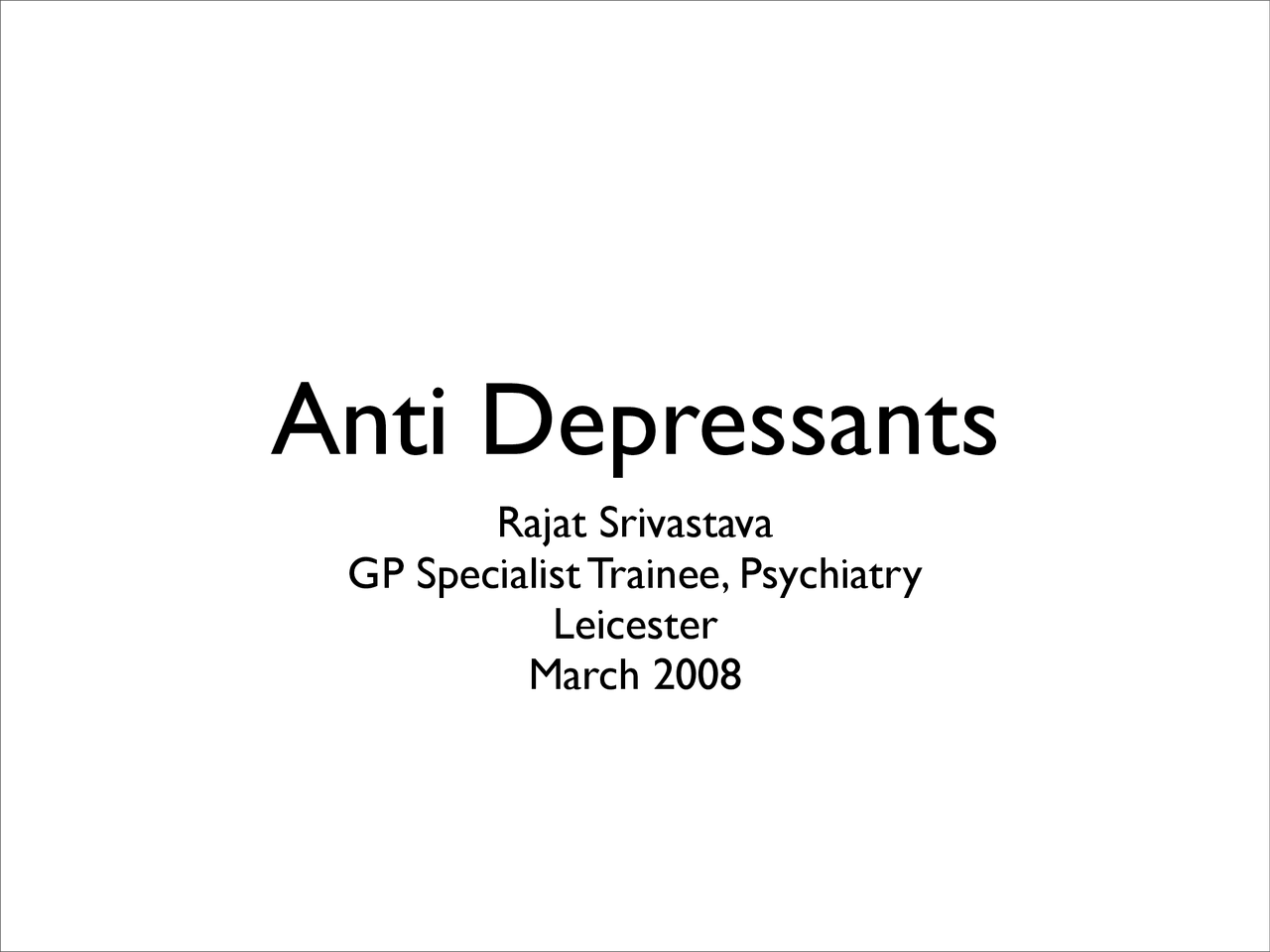 Lecture On Antidepressants Docsity