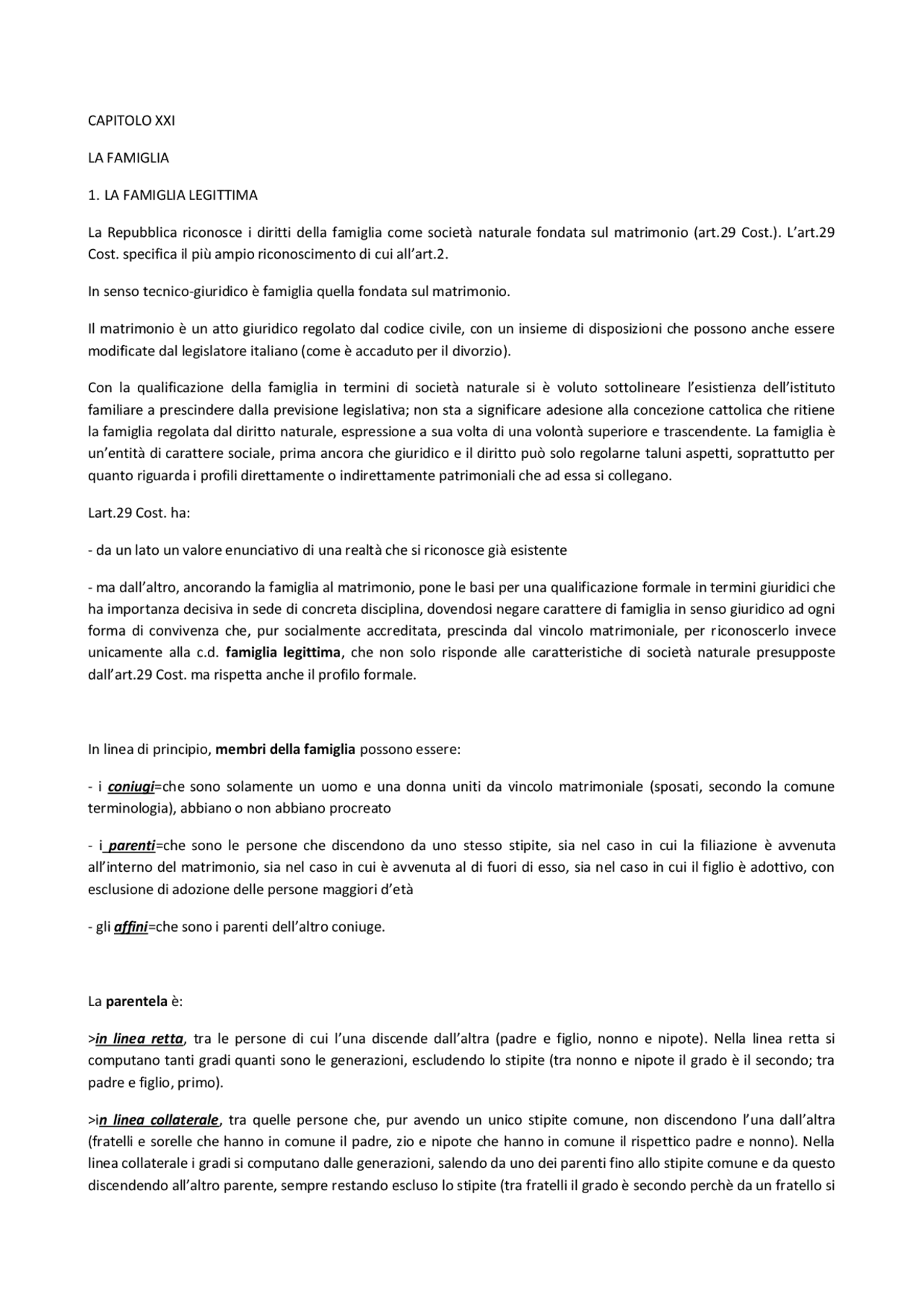 Diritto Privato Ii A L Parte Diritto Di Famiglia Docsity