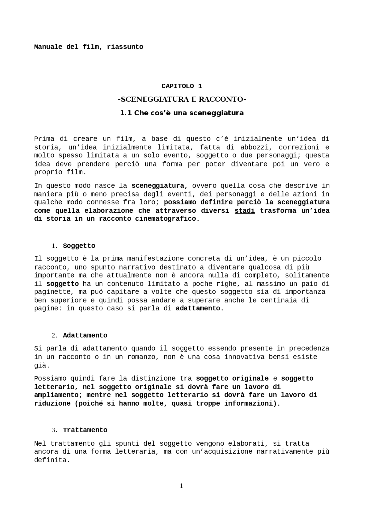 Manuale Del Film Riassunto Docsity