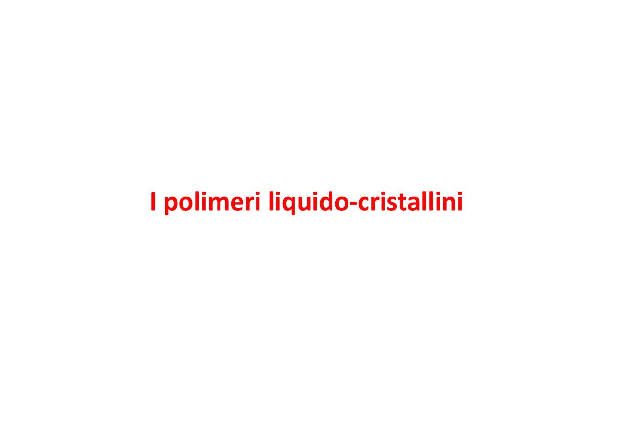 Polimeri Liquido Cristalli - Docsity
