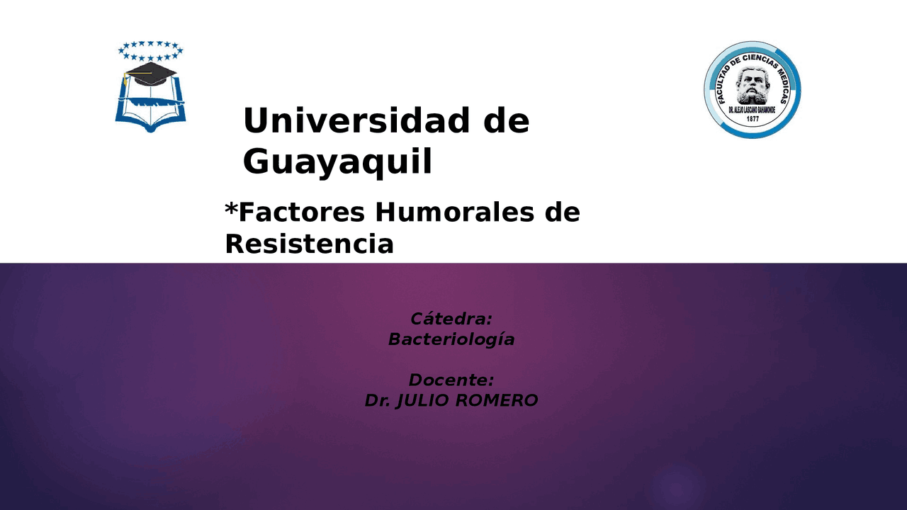 Exposiciones factores humorales bacteriologia - Docsity