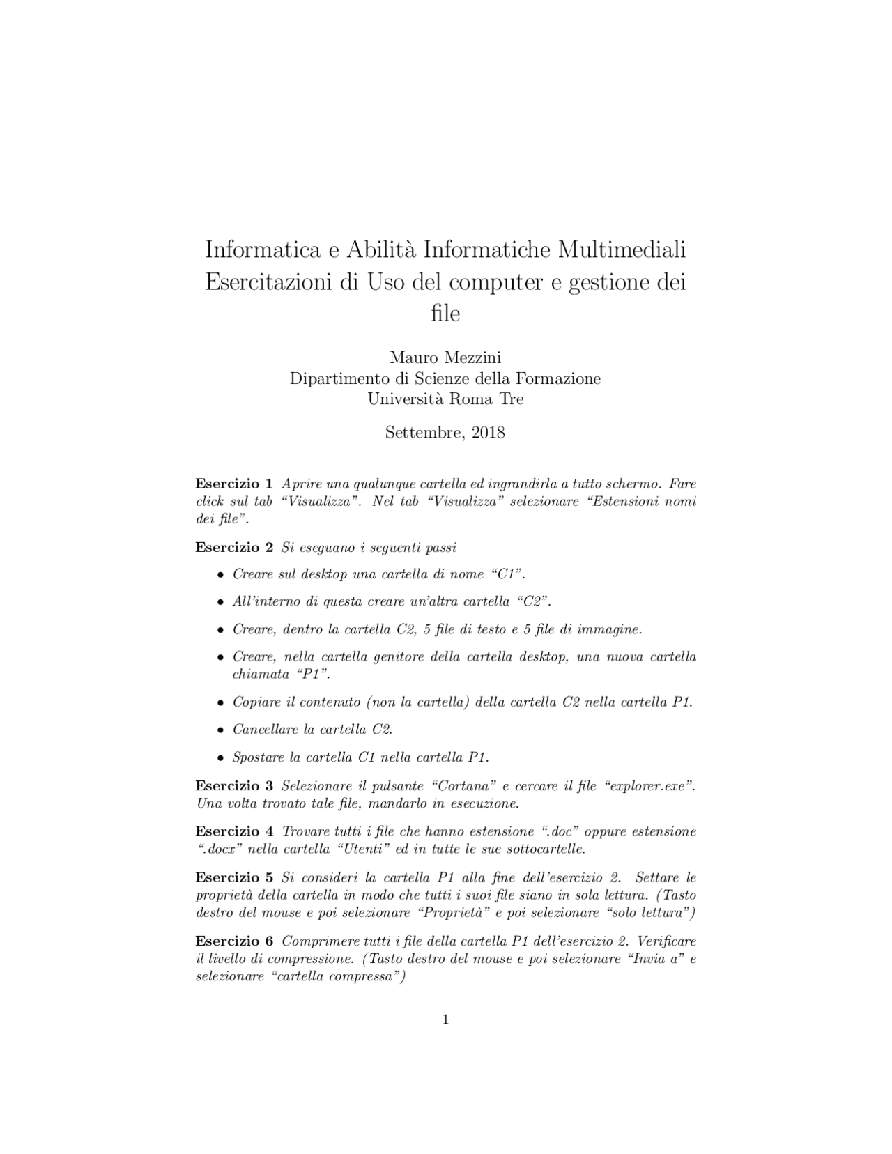 Abilità Informatiche Docsity