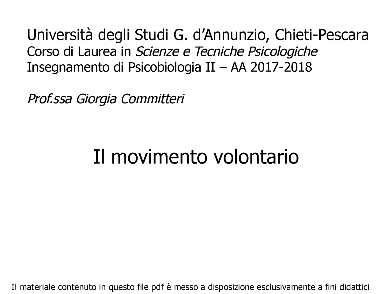 Slide movimento volontario - Docsity