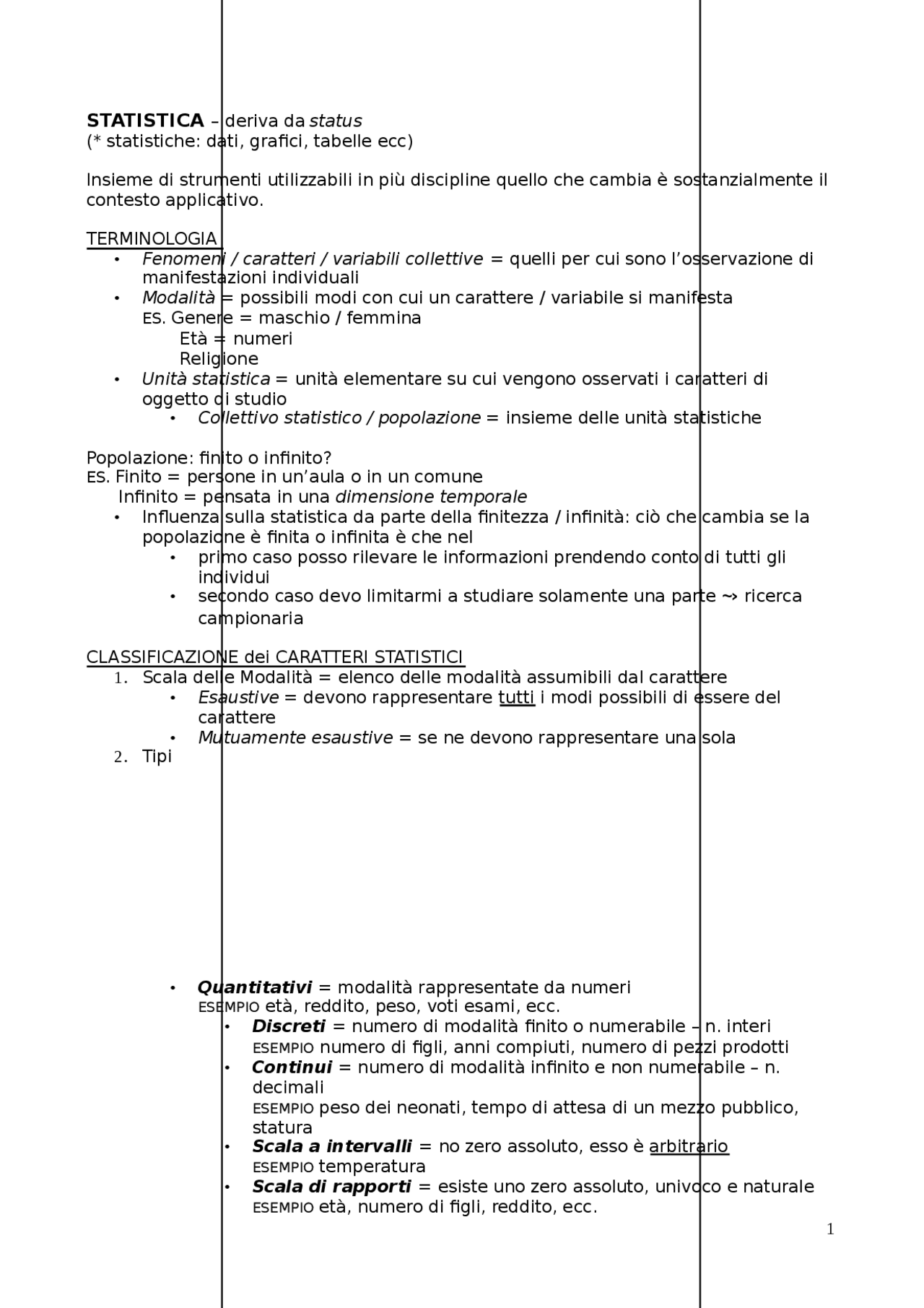 Statistica Primo Semestre Appunti Di Statistica Docsity
