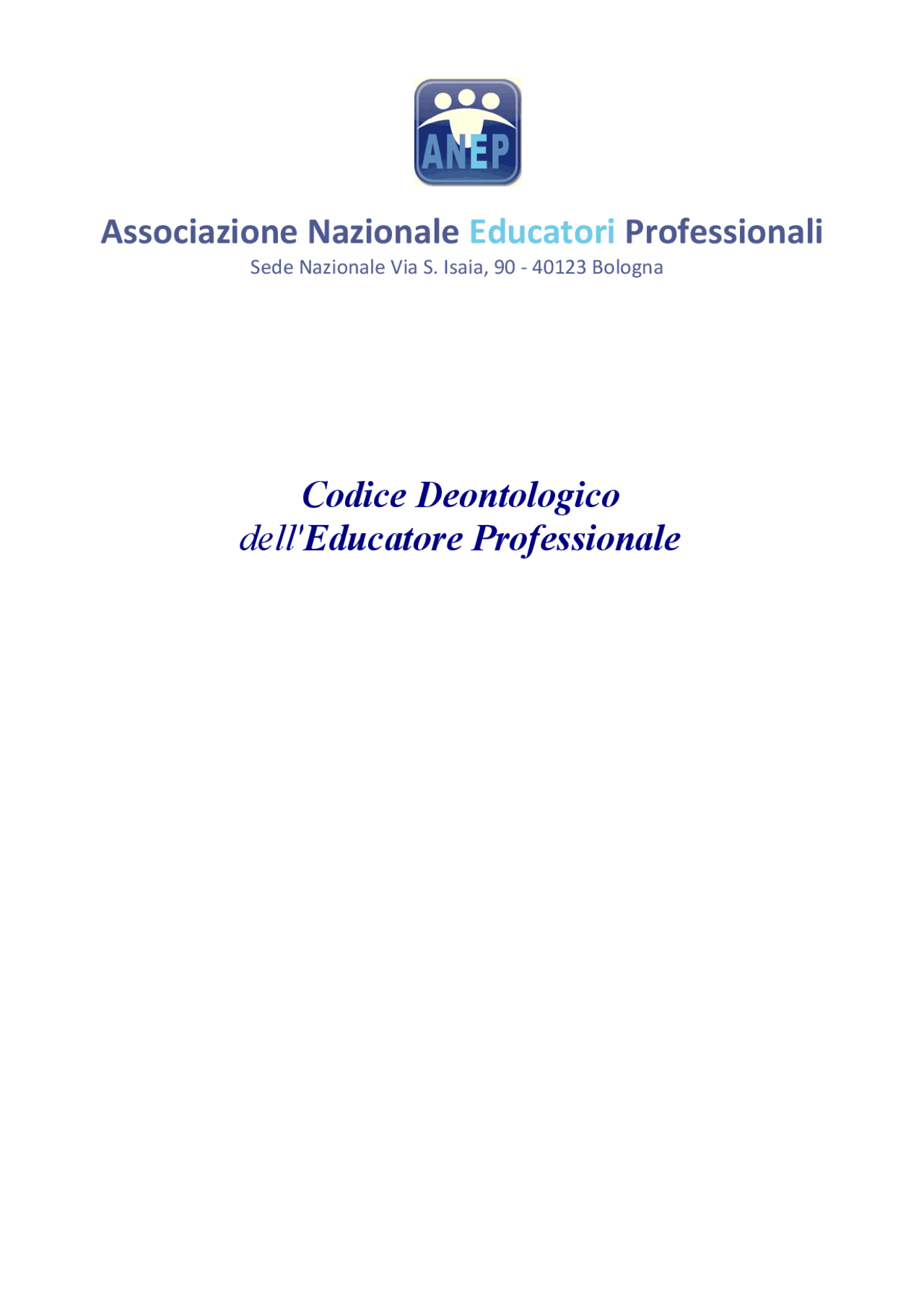 Codice Deontologico Educatore Docsity