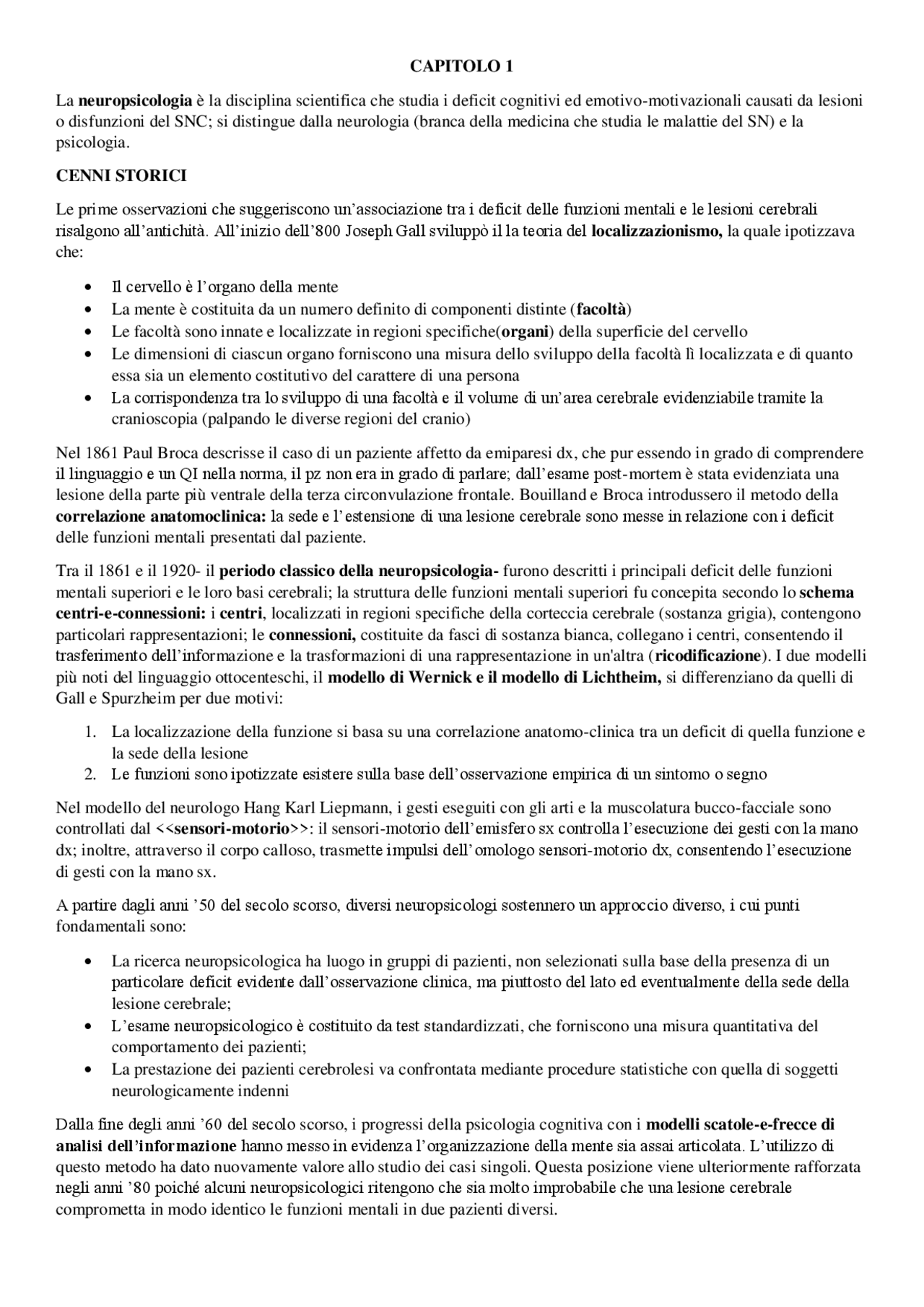 Riassunto Neuroscienze Docsity