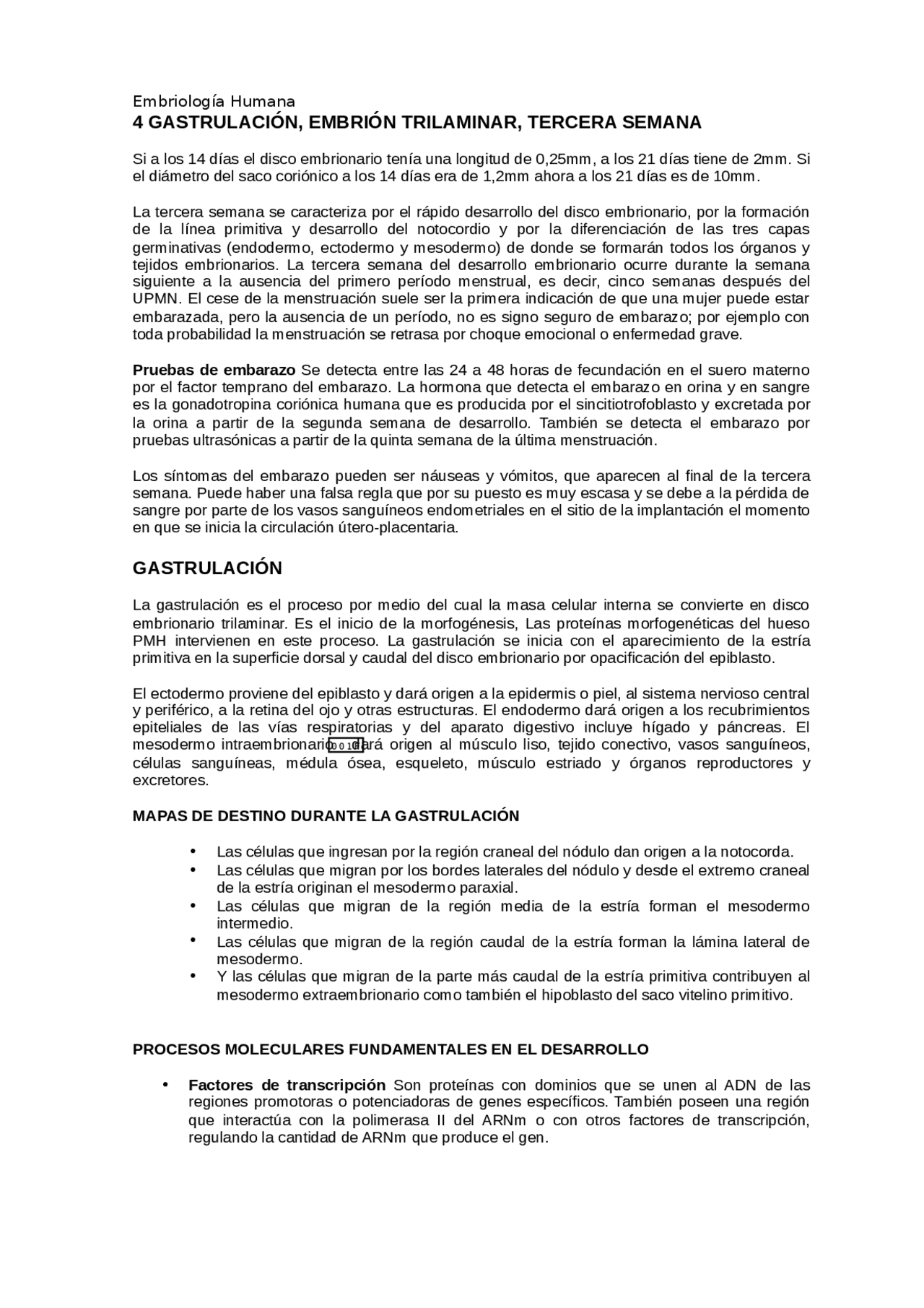 Embriología Tercera Semana De Desarrollo Docsity