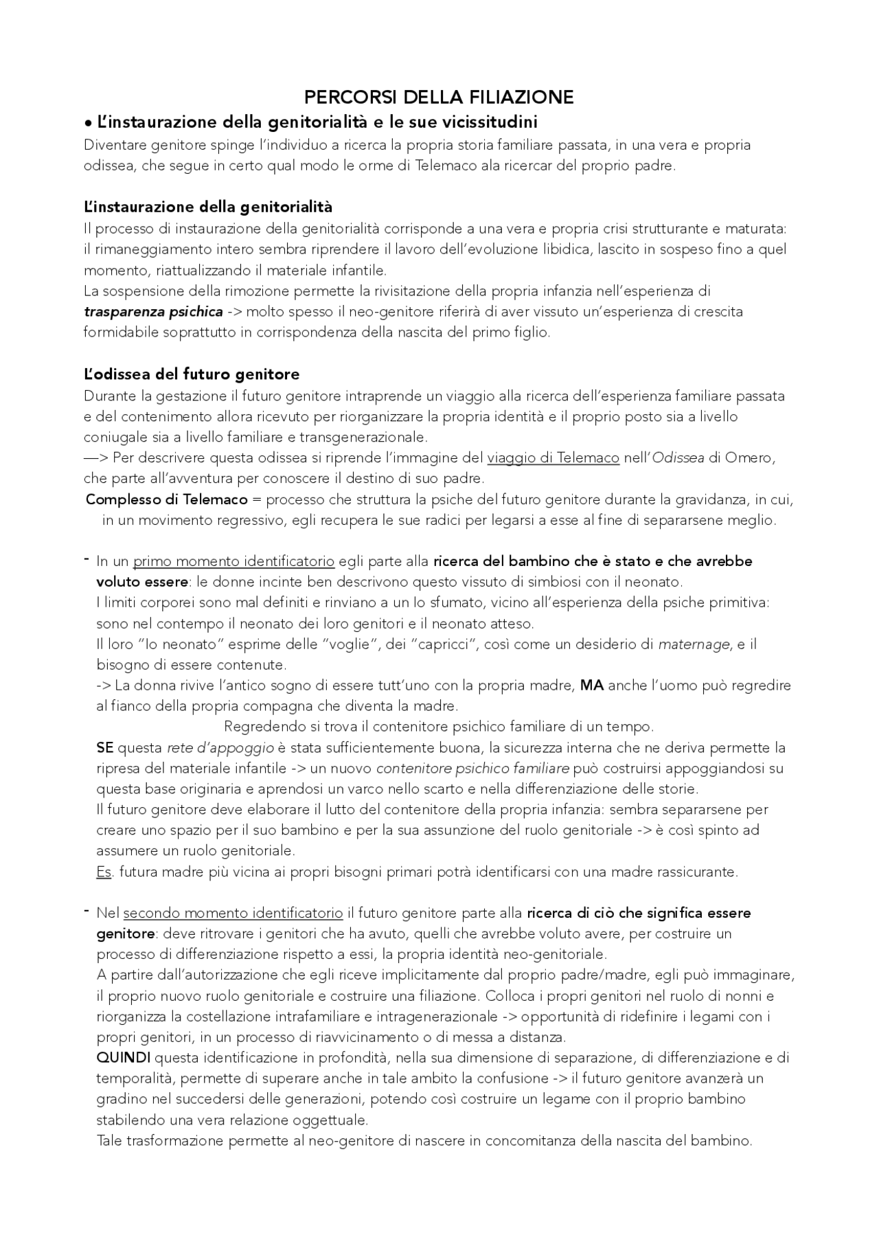 Percorsi Della Filiazione Docsity