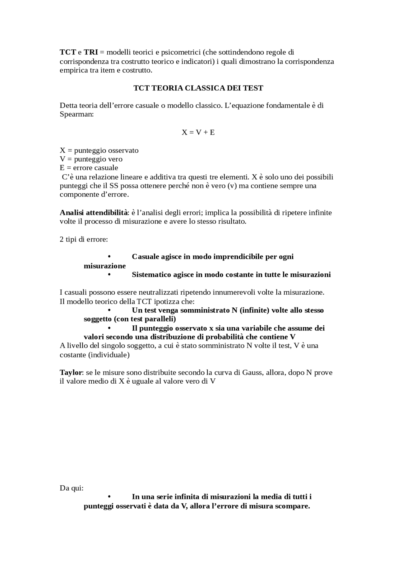Teoria E Tecniche Dei Test Docsity