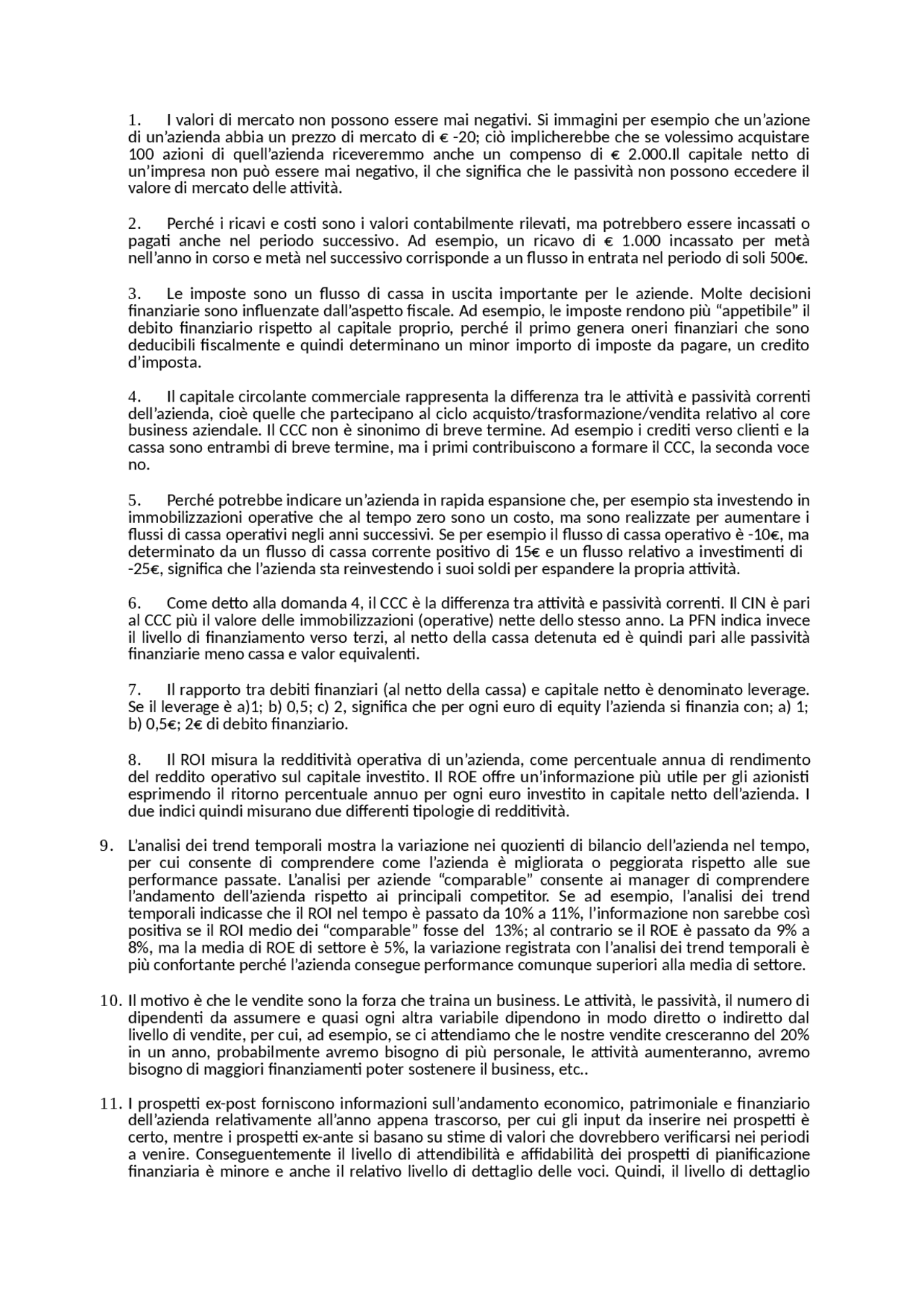 Esercizi Finanza Aziendale Docsity
