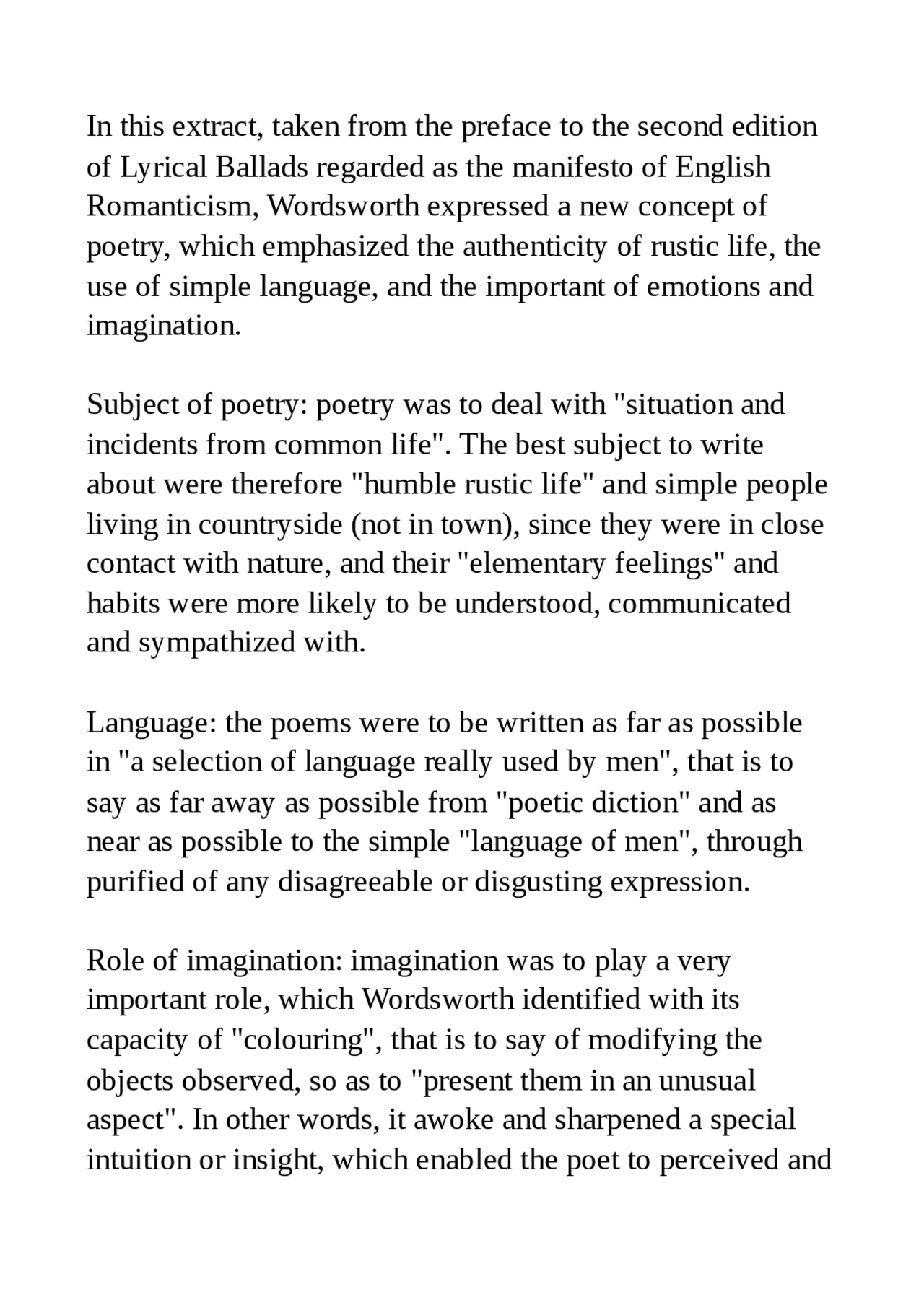 Wordsworth Lyrical Ballads Documento Docsity