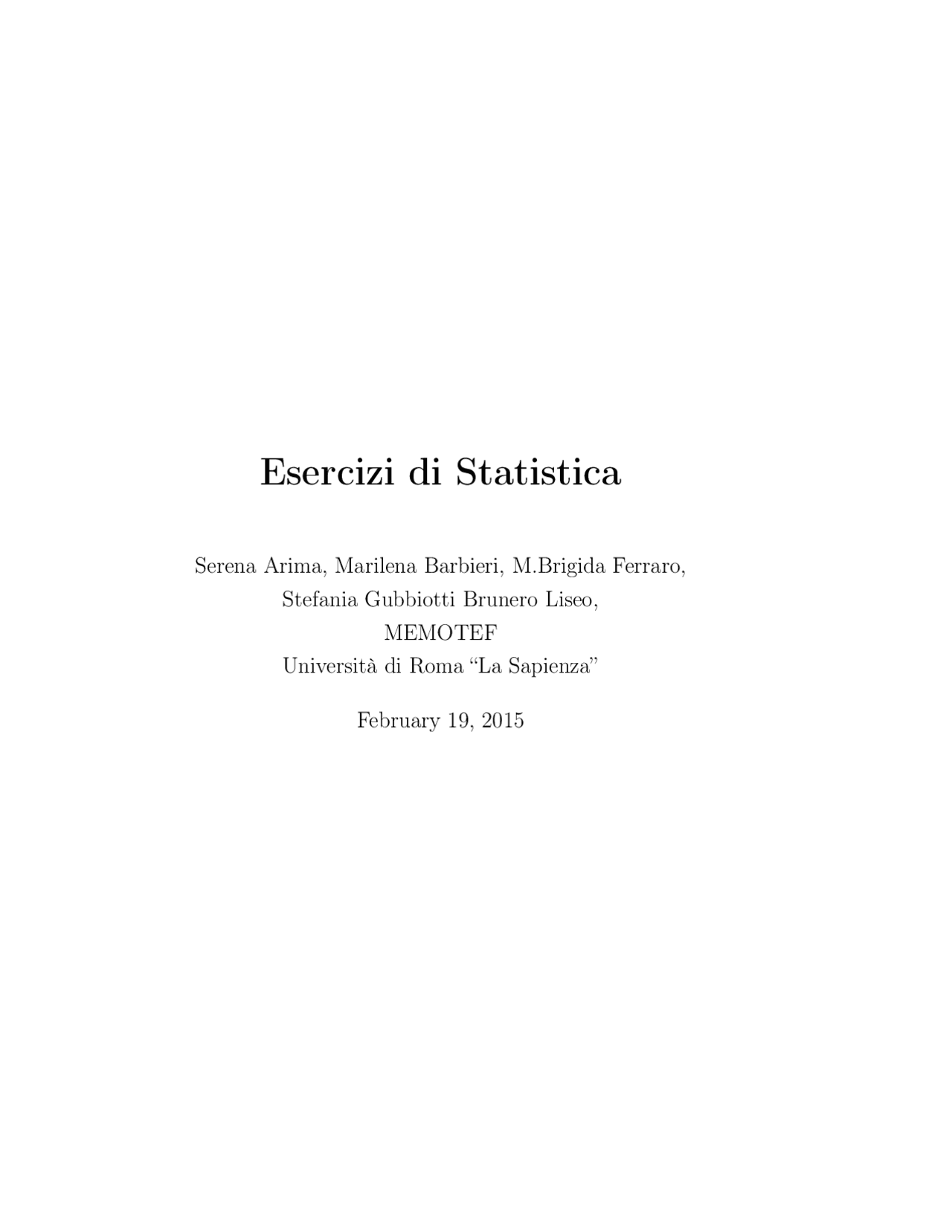 Statistica Corso Base Esercizi Online Docsity