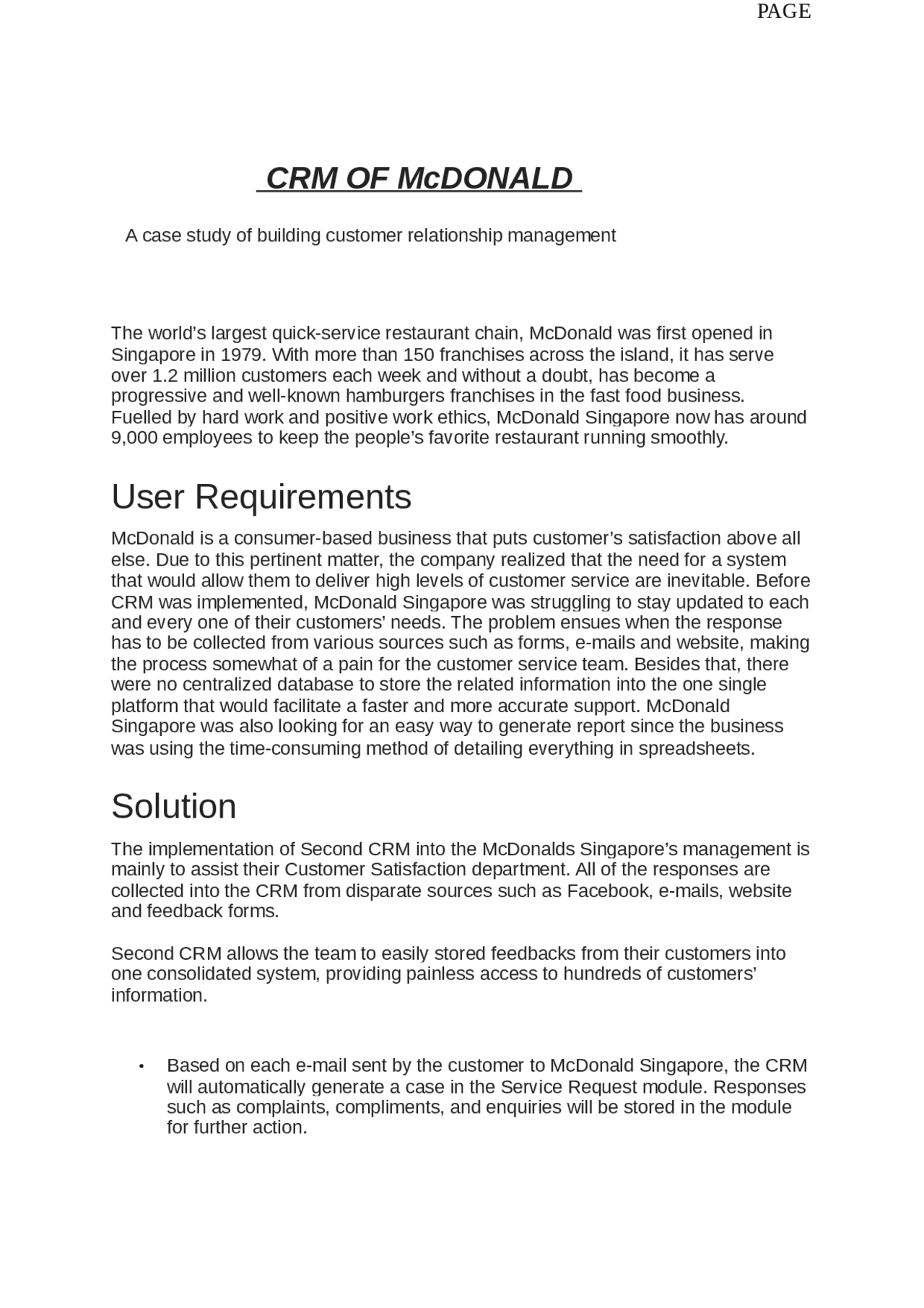 Corporate Customer Satisfaction Of Mcdonald Docsity