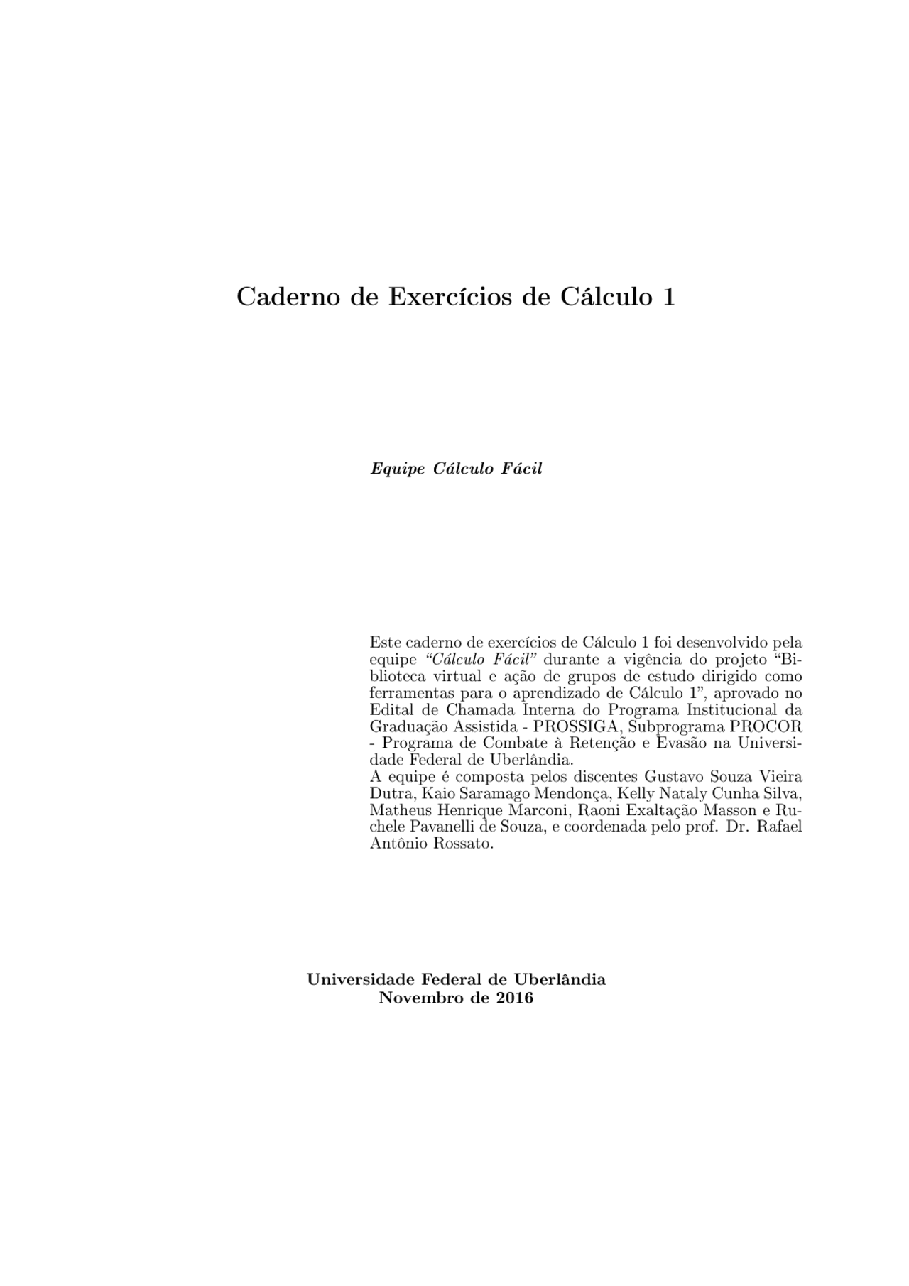 Exercícios De Limite Derivada E Integral Docsity