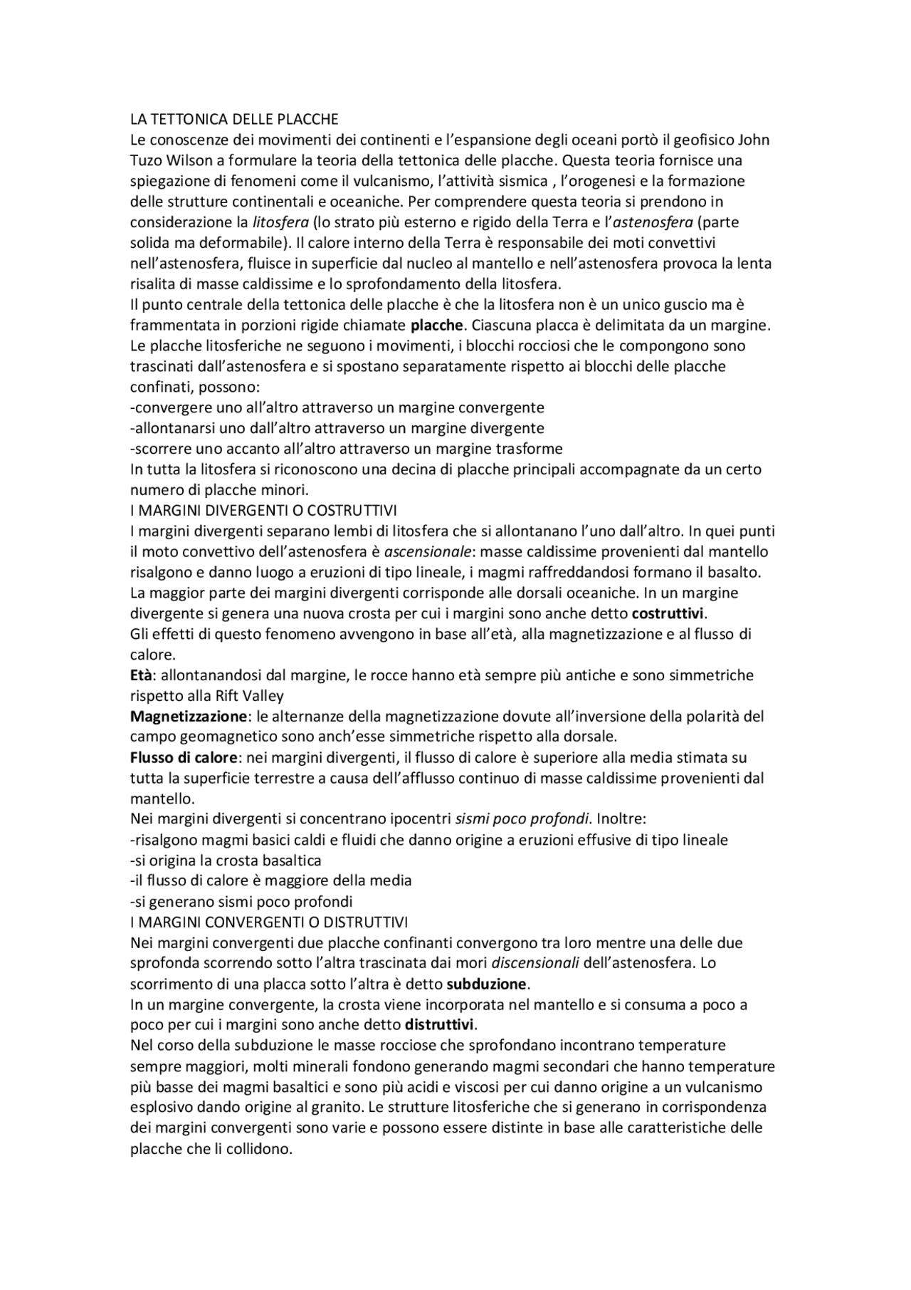 La Tettonica Delle Placche Docsity