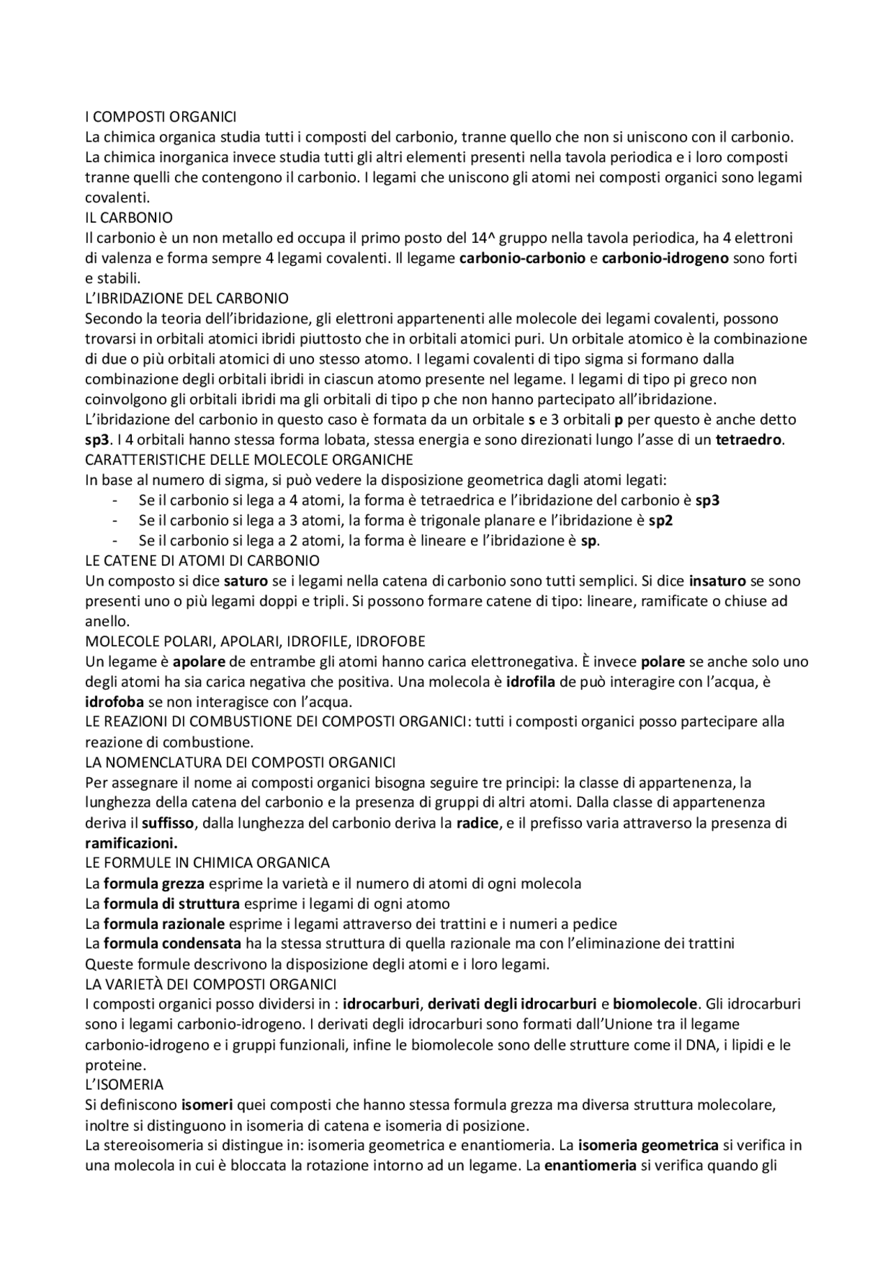 I Composti Organici Docsity