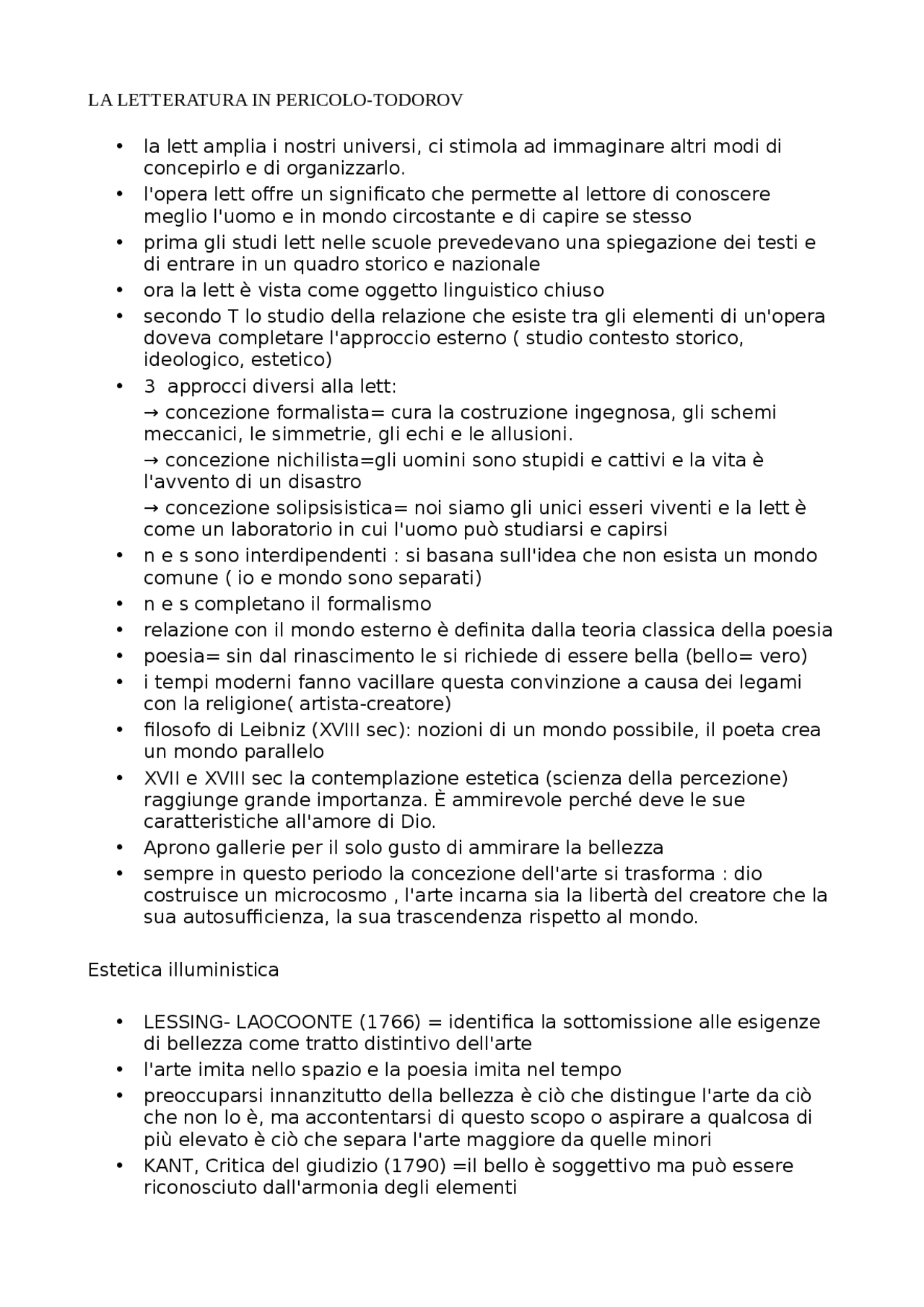 La Letteratura In Pericolo Todorov Docsity