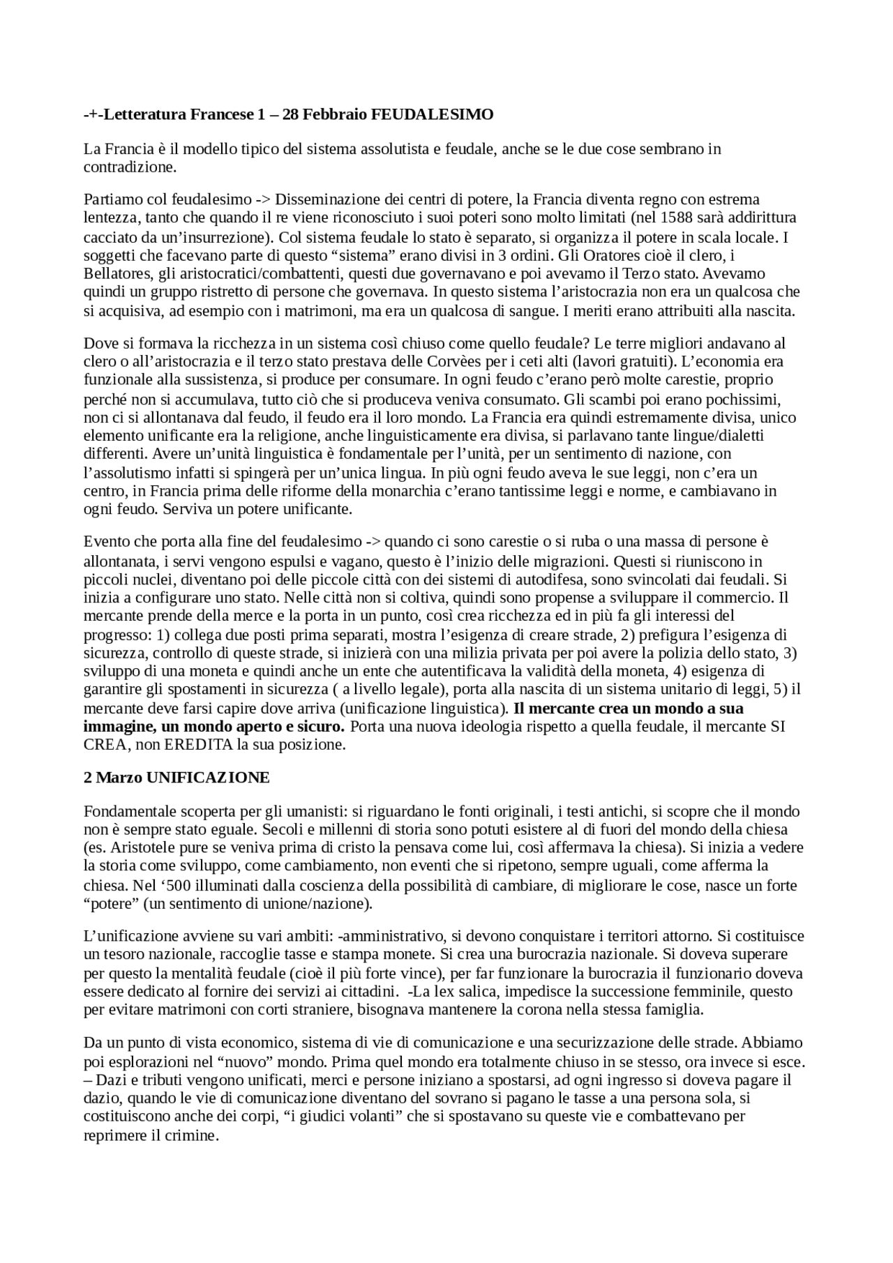 Riassunti Per Letteratura Francese 1 Cordiner Docsity