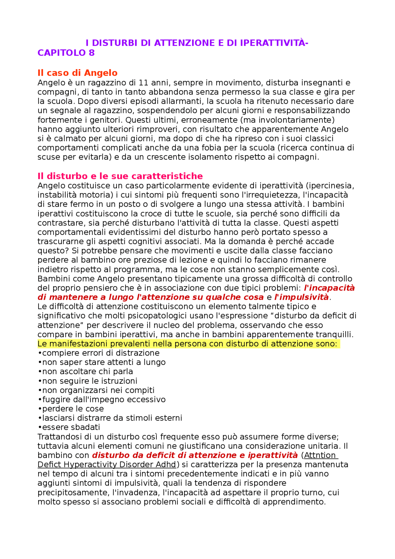 Difficoltà Di Apprendimento A Scuola Docsity
