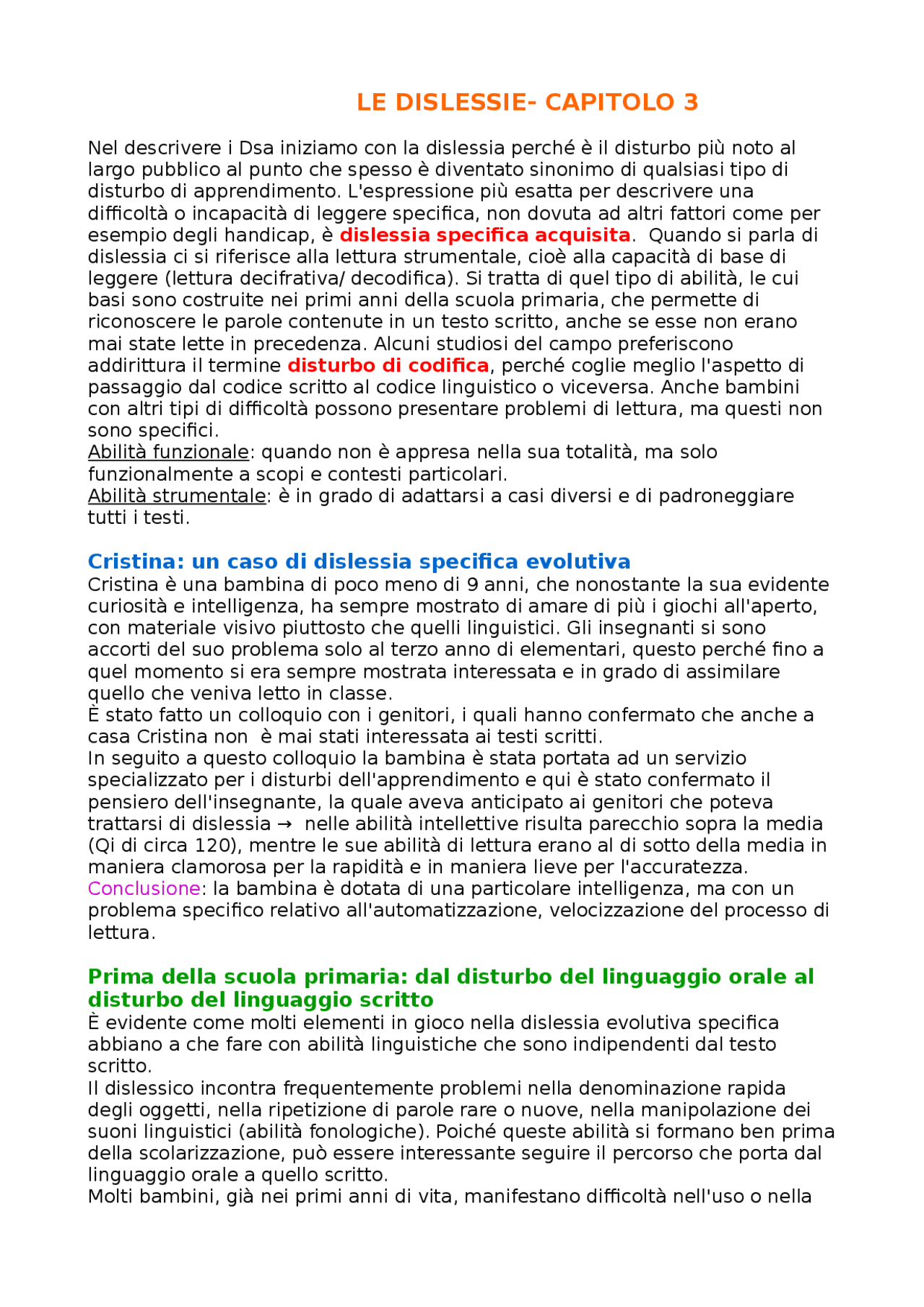 Difficoltà Di Apprendimento A Scuola Docsity