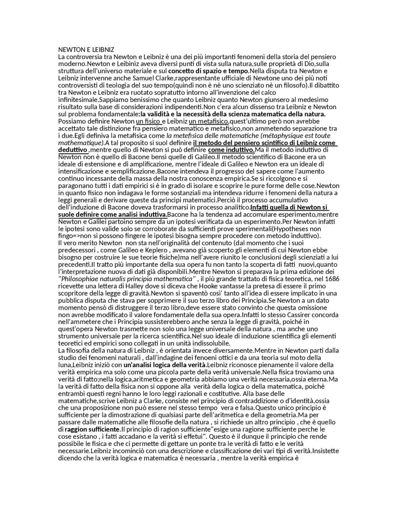 Newton Leibniz Di Ernest Cassirer Sintesi Del Corso Di Filosofia