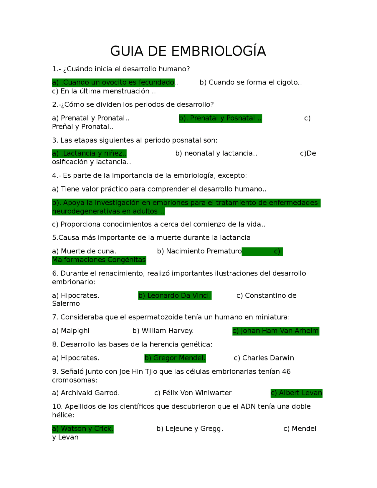 Guía De Embriología Clínica Docsity