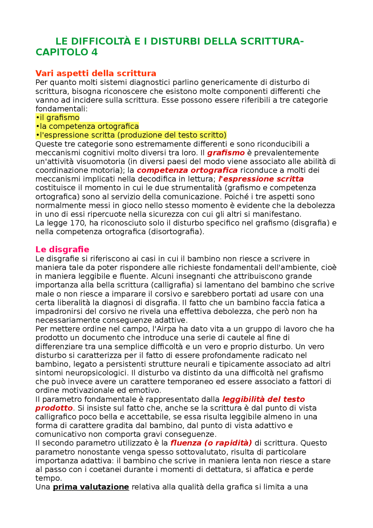 Difficoltà Di Apprendimento A Scuola Docsity