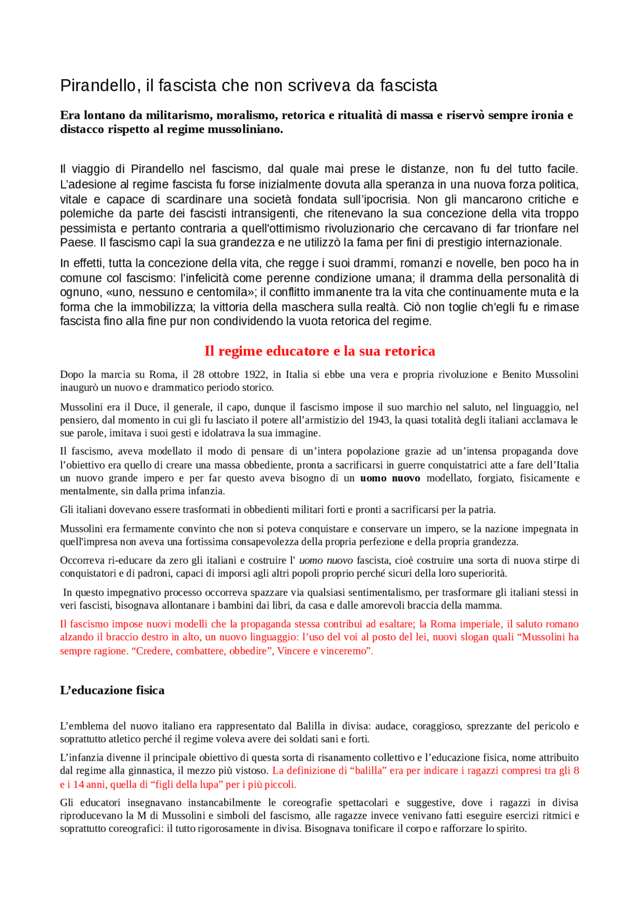 Pirandello E La Storia Docsity