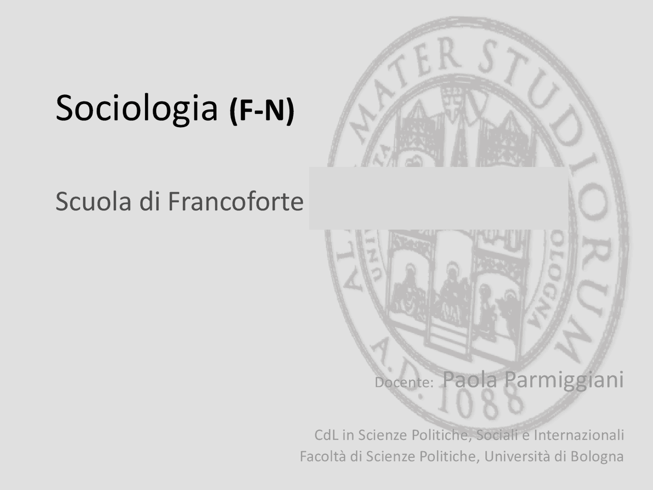 Scuola Di Francoforte Slide Sociologia Docsity